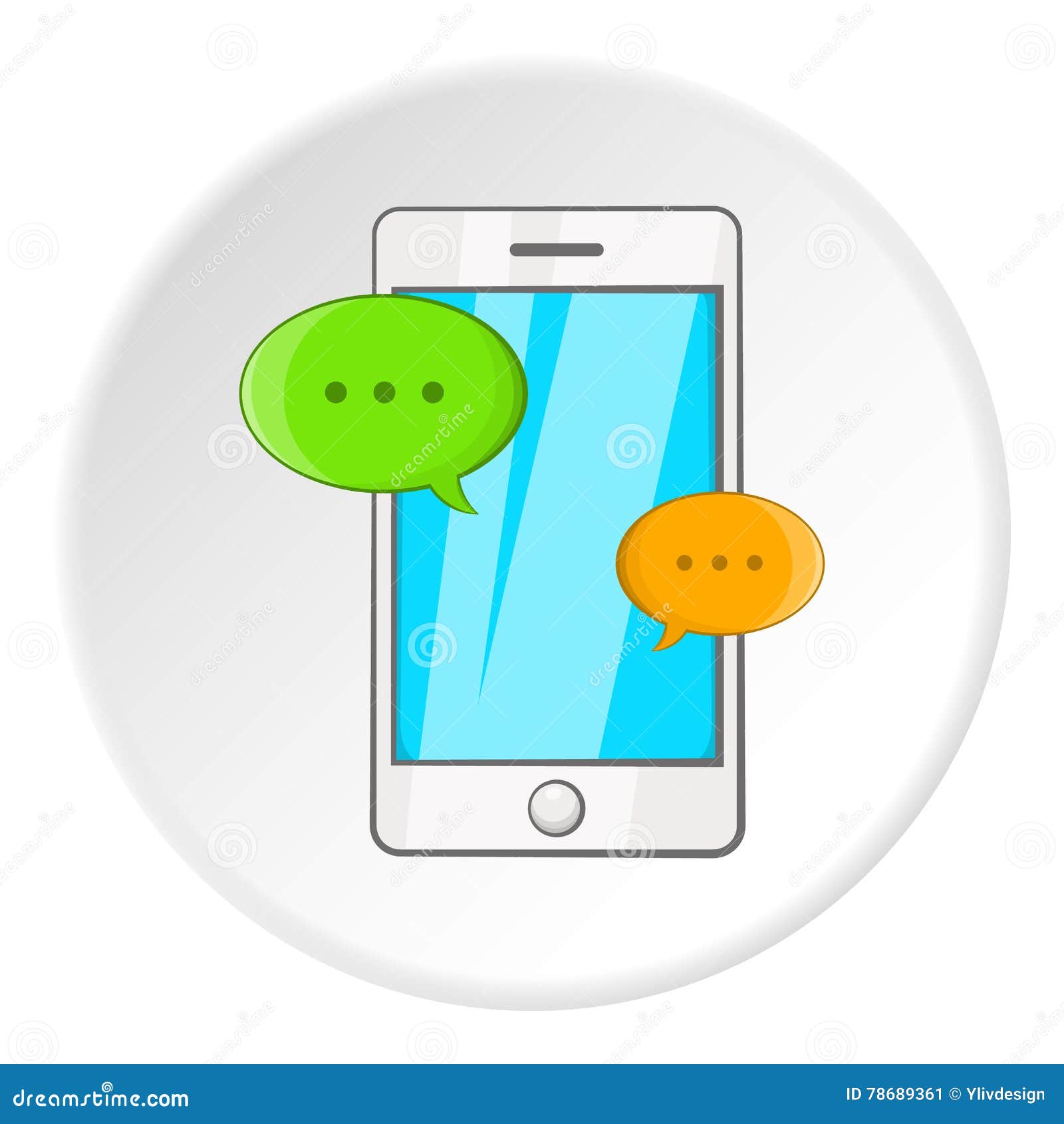Phone Messages Icon, Cartoon Style Stock Vector - Illustration of media ...
