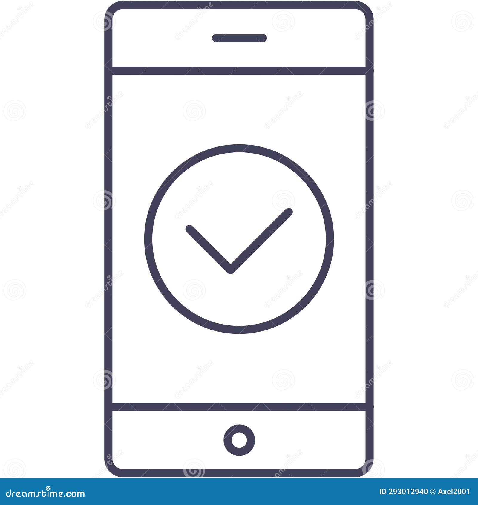 Phone Mobile Icon Check Tick on Smartphone Vector Stock Illustration ...