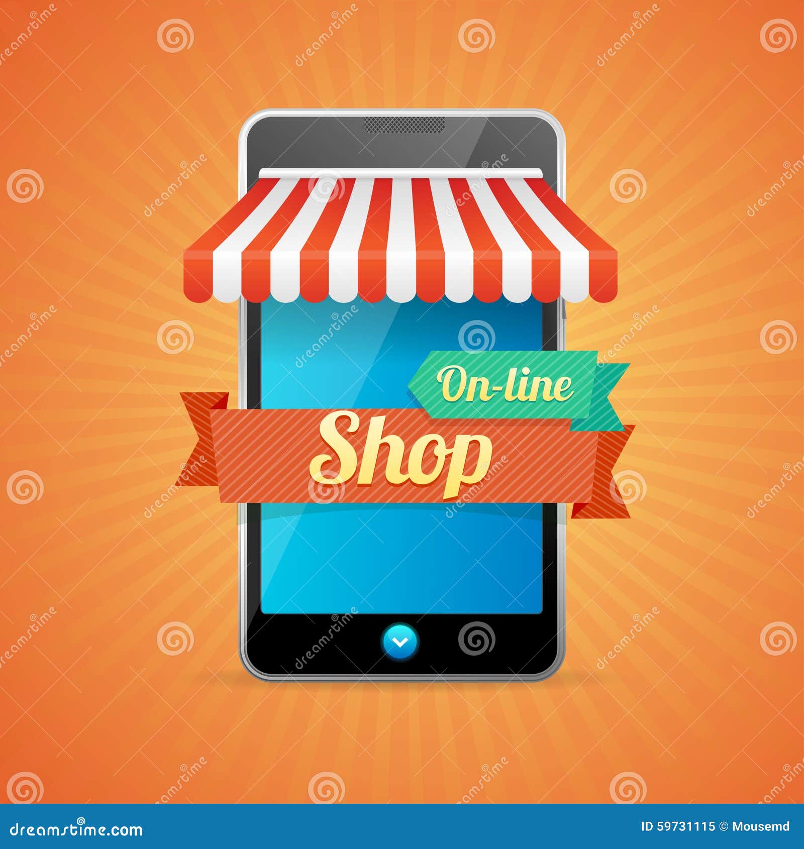 Phone Mobile Store on-line. Vector Stock Vector - Illustration of phone ...