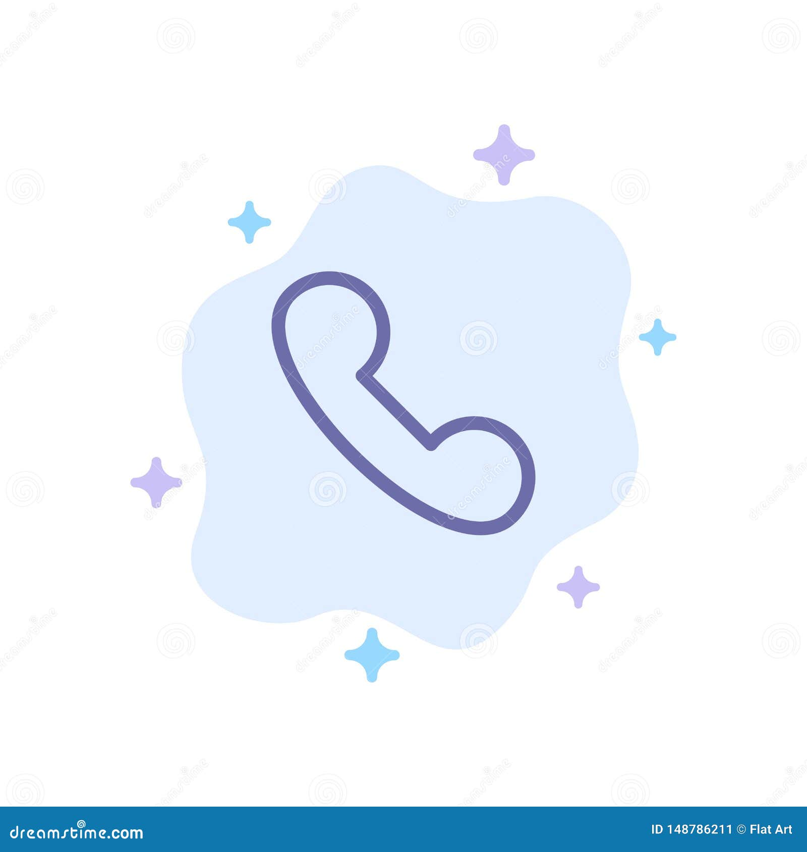 Phone, Mobile, Telephone, Call Blue Icon on Abstract Cloud Background ...