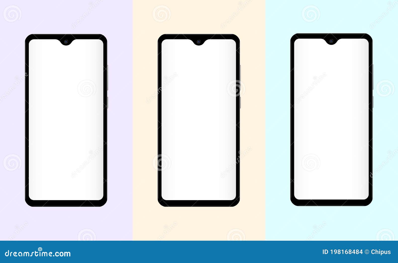 Phone Mockup or Cellphone Template with Empty Screen Stock Vector ...