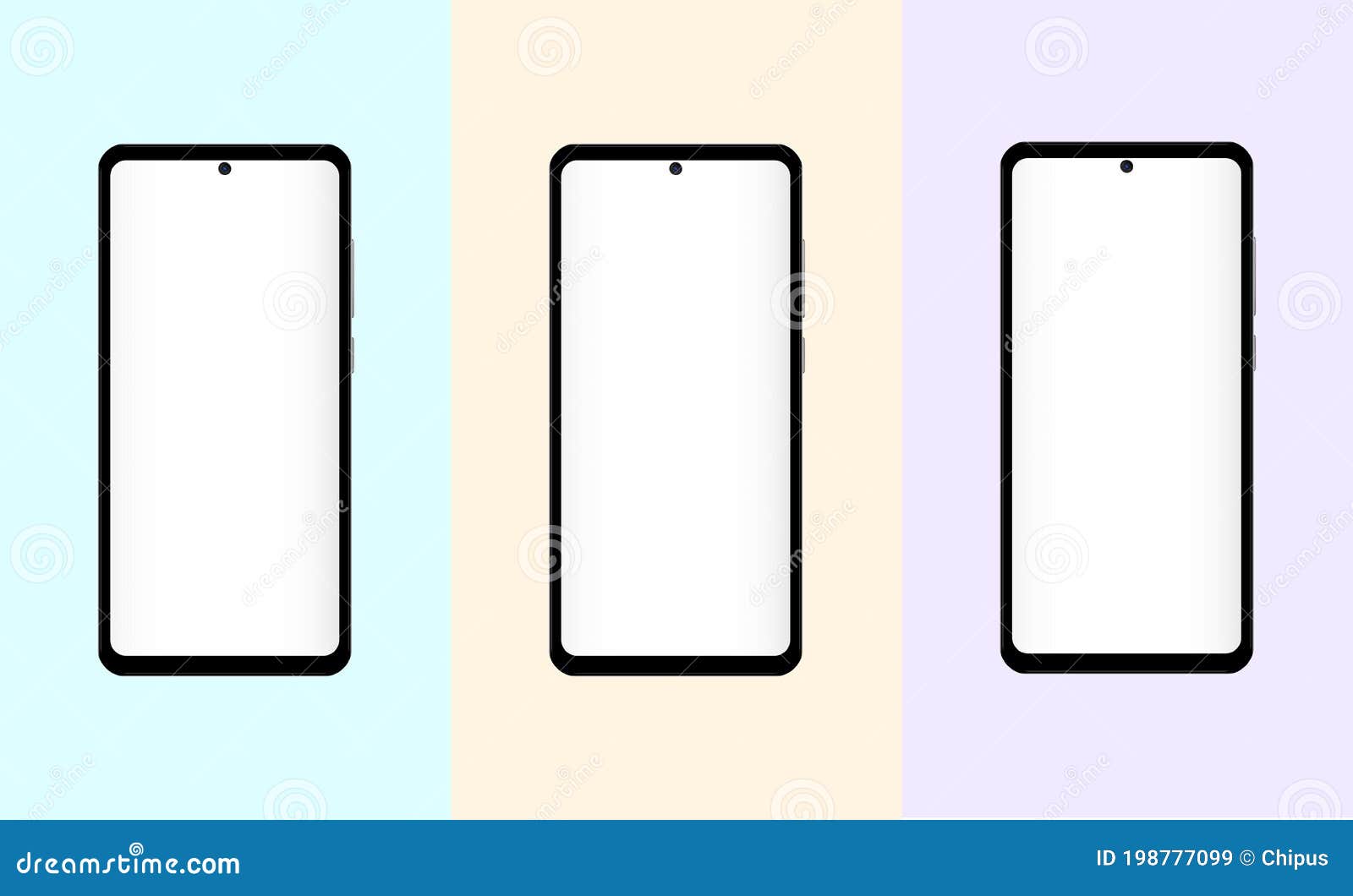 Phone Mockup or Cellphone Template with Empty Screen Stock Vector ...