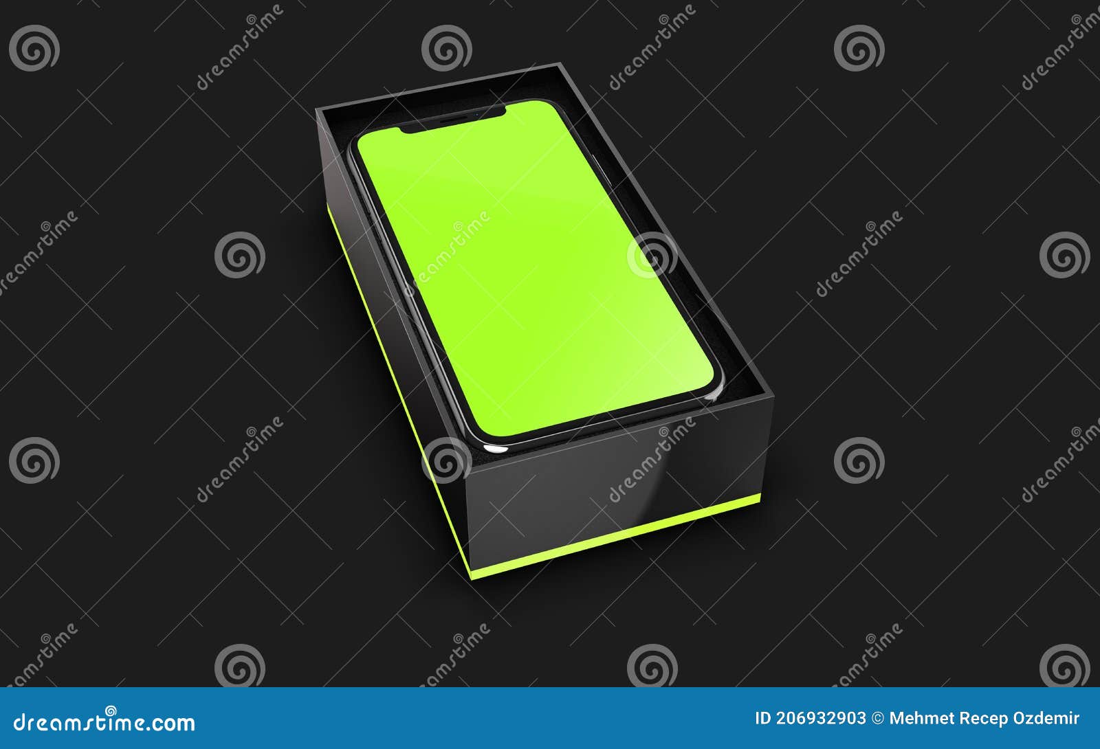 Phone Mockup Inside Phone Box Stock Image - Image of realistic, digital ...