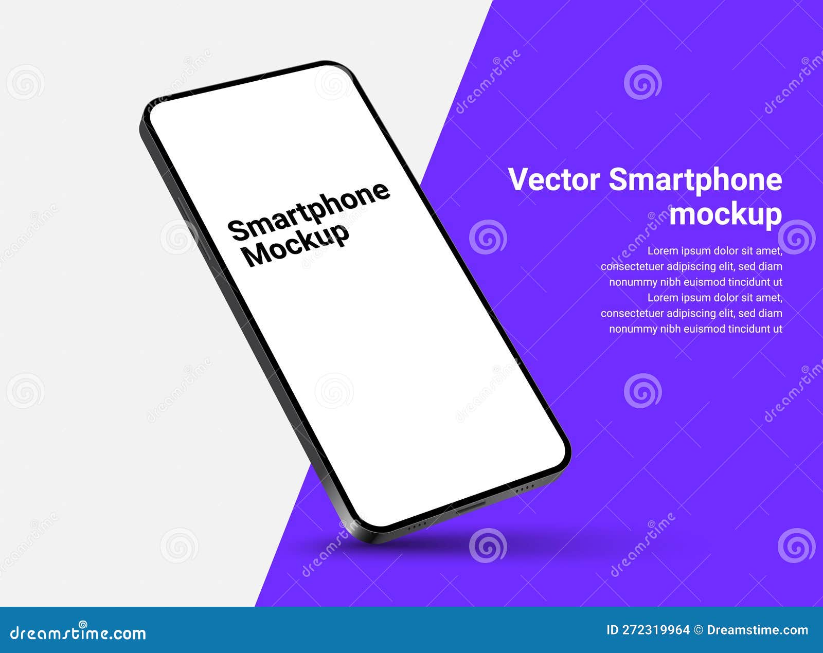 Phone Mockup Isolate 3d Vector Screen Device Template. Cellphone App ...
