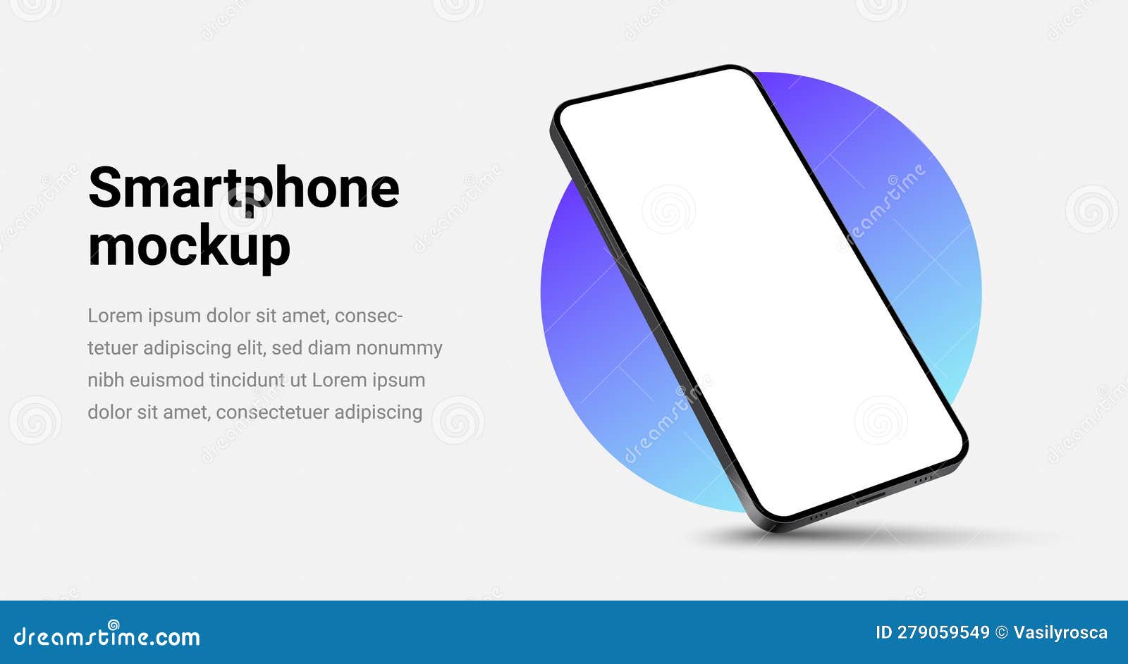 Phone Mockup Isolate 3d Vector Screen Device Template. Cellphone App ...