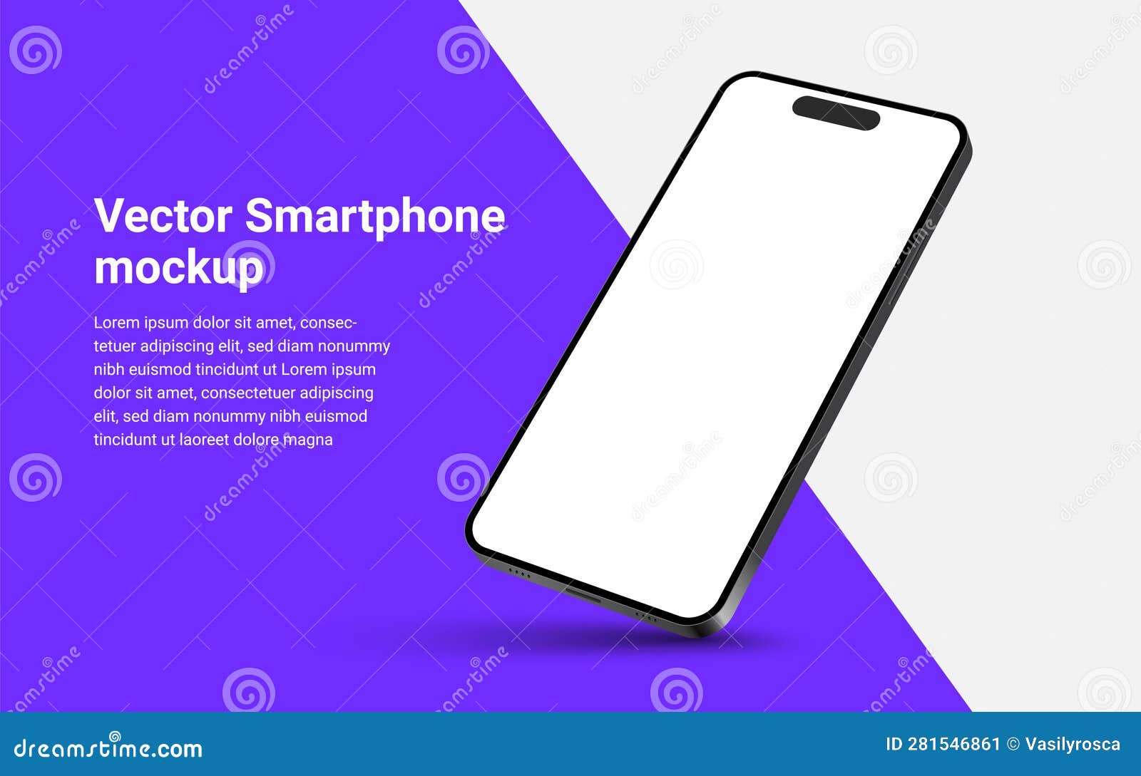 Phone Mockup Isolate 3d Vector Screen Device Template. Cellphone App ...