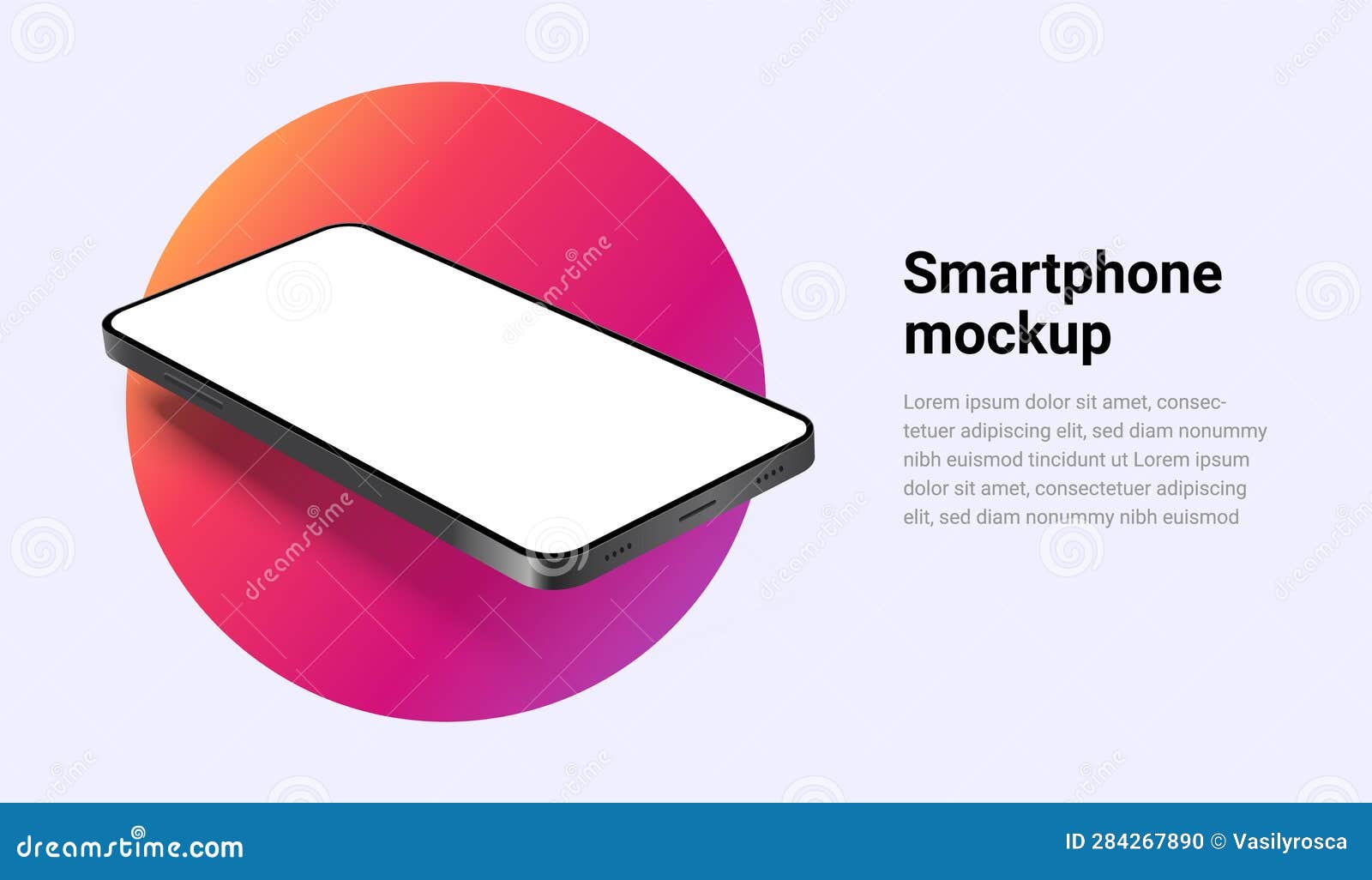 Phone Mockup Isolate 3d Vector Screen Device Template. Cellphone App ...