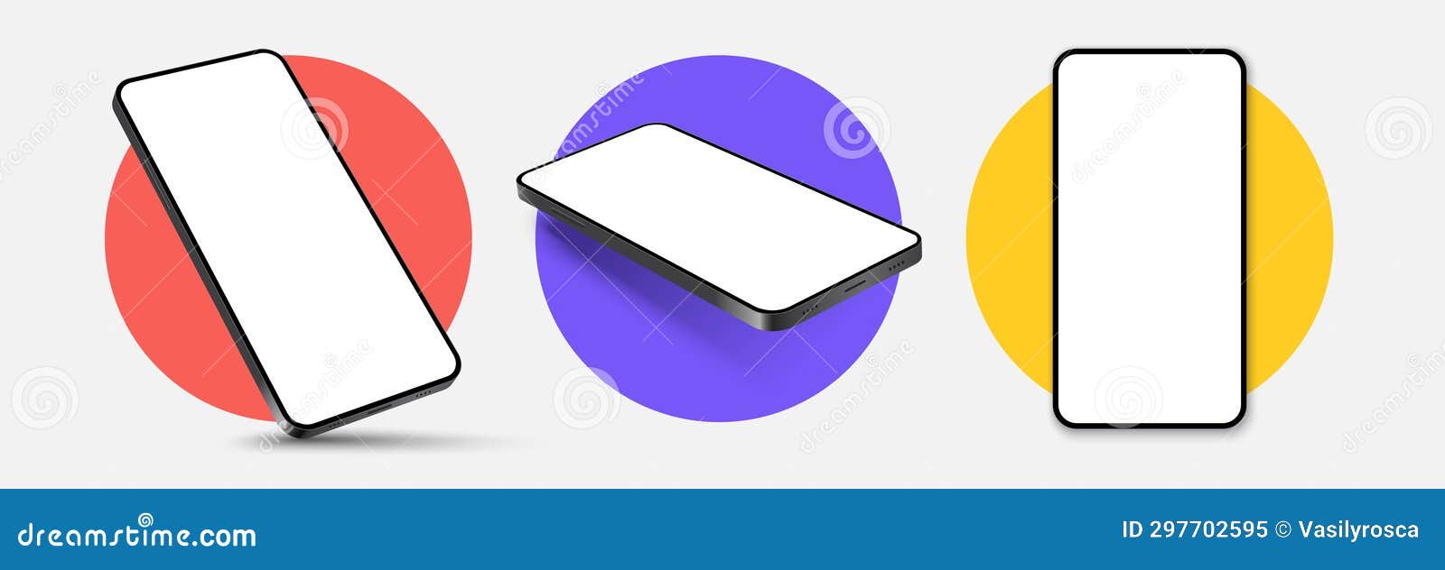 Device Set Template, Smartphone Mock Up, Tablet And Laptop With Blank ...