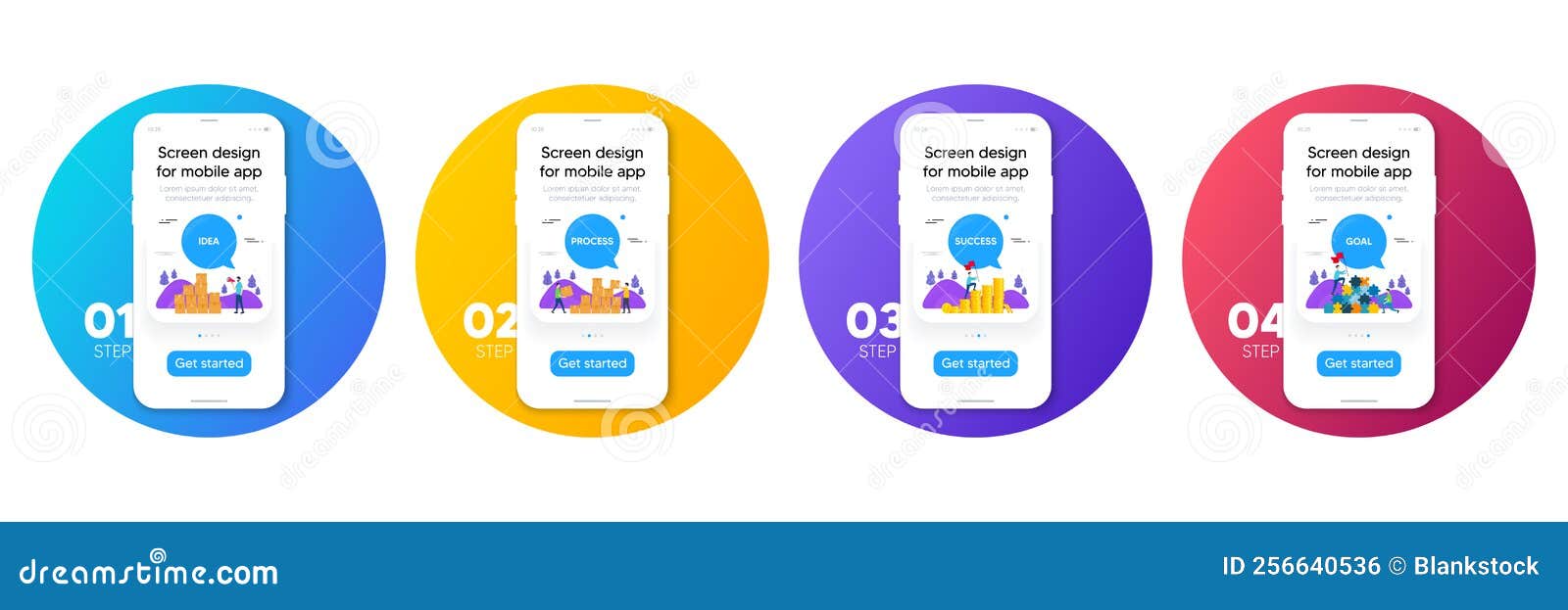 Phone Mockup Timeline Banner. Smartphone Device Ui Template for ...