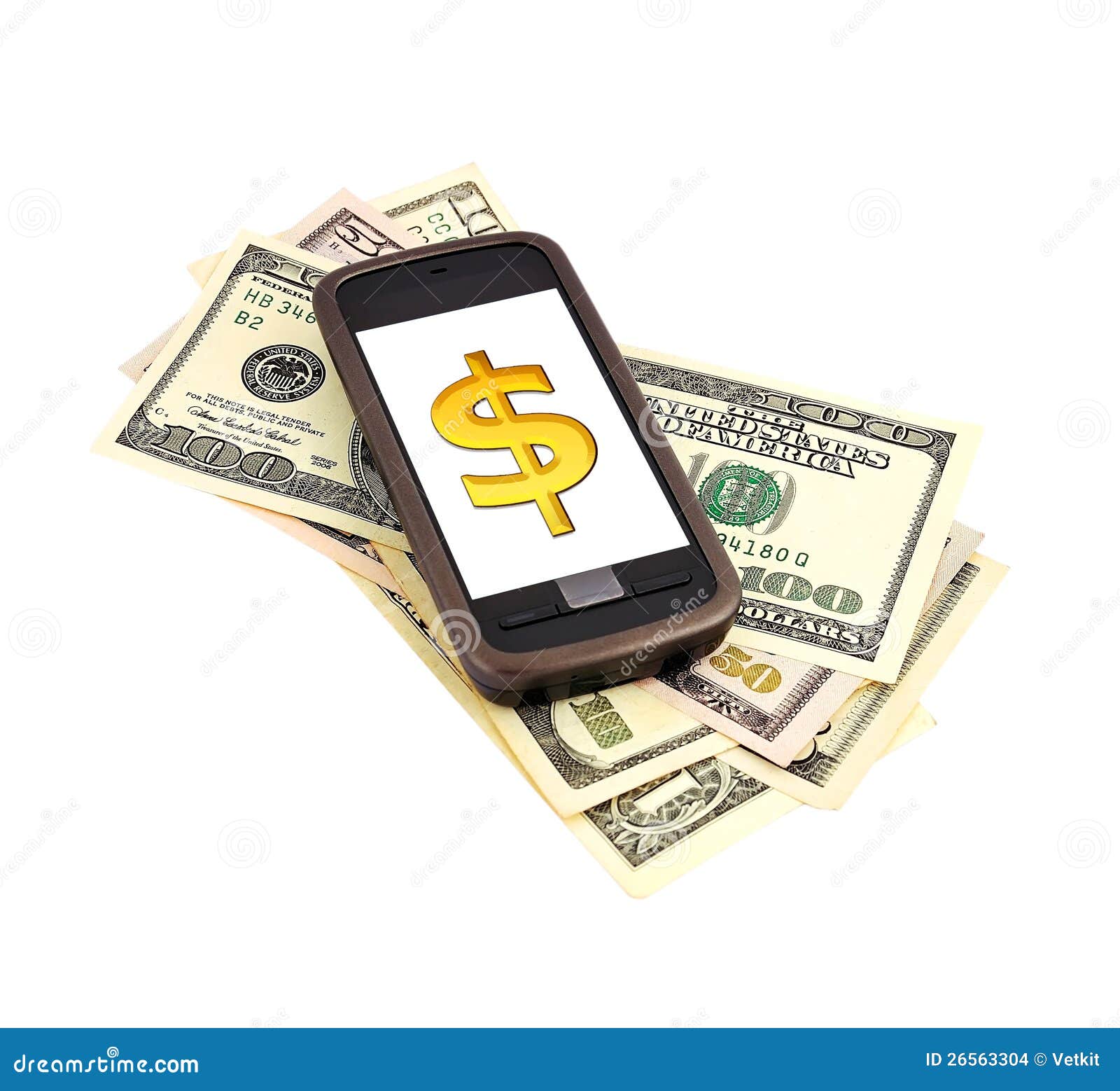 Phone, money and dollar stock photo. Image of dollar - 26563304