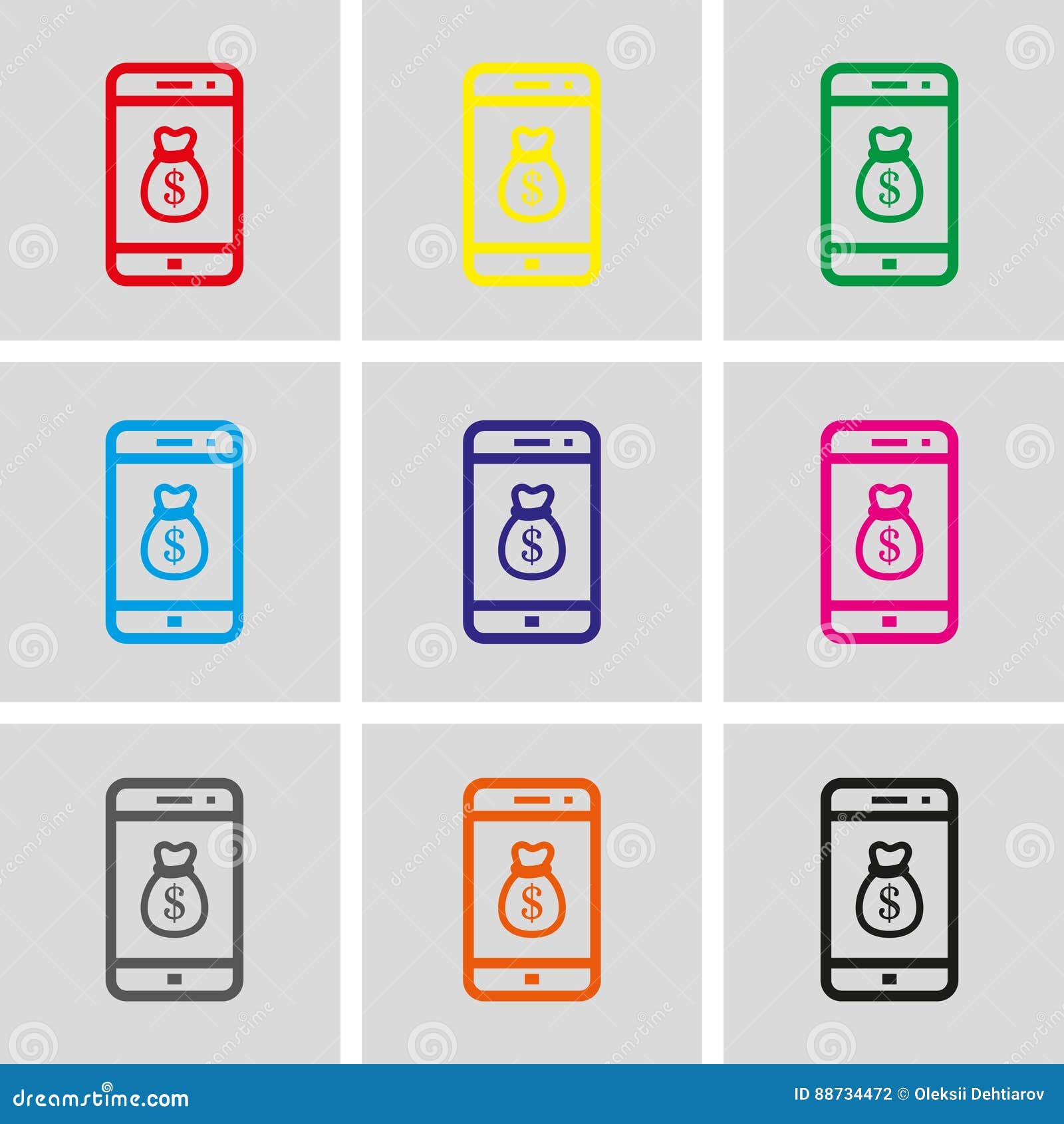 Phone and Money Icon Stock Vector Illustration Flat Design Stock Vector ...