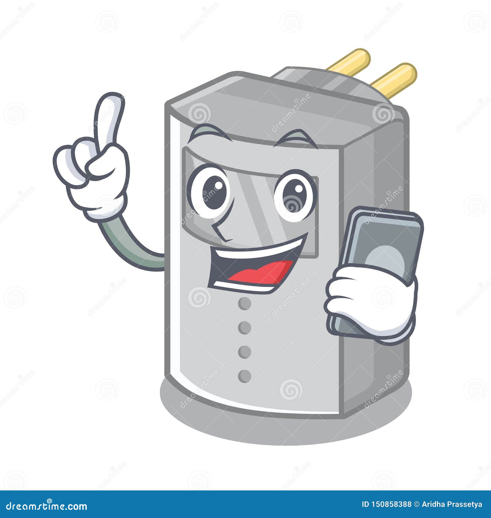 With Phone Motion Sensor Attached To Cartoon Wall Stock Vector ...