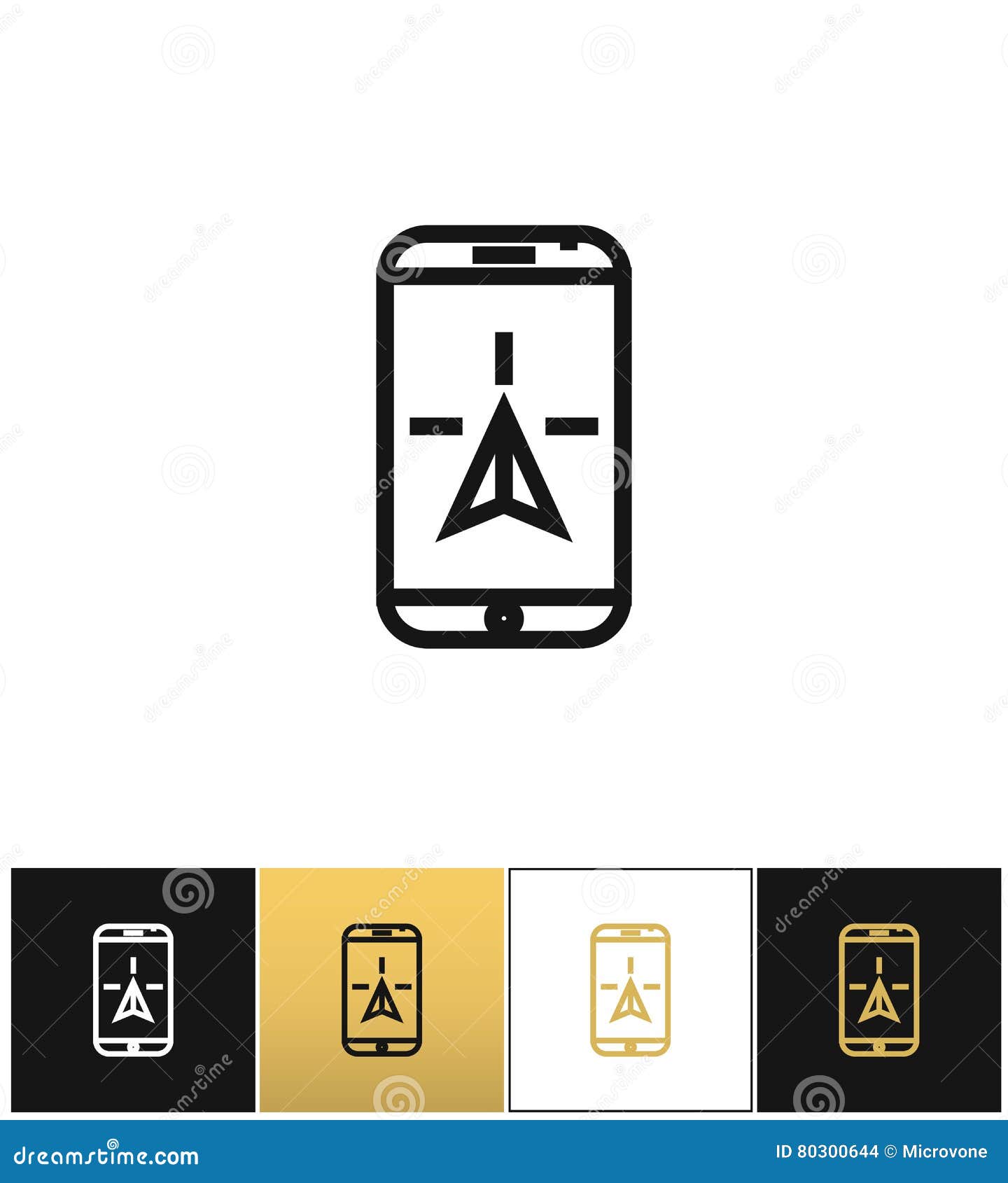 Phone Navigation or Travel Mobile Gps Geolocation Vector Icon Stock ...