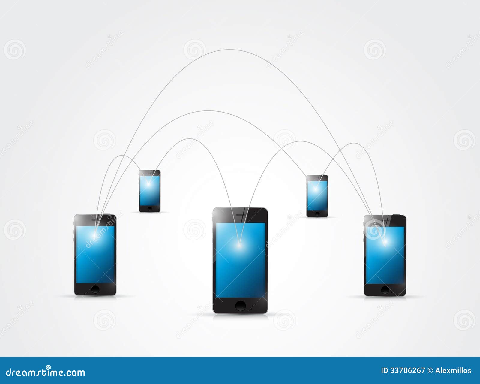 Phone Network Communication Stock Illustration - Illustration of ...