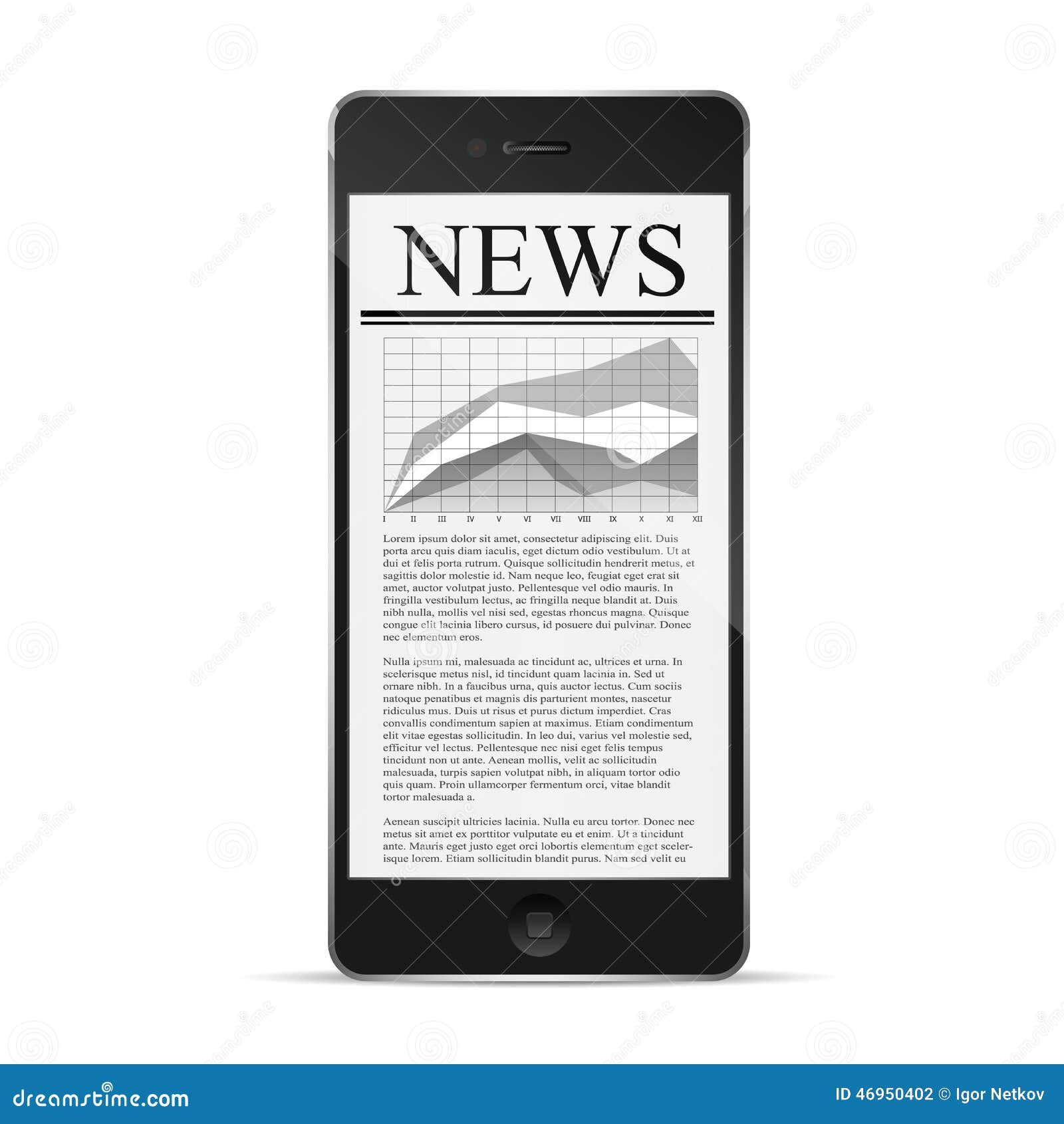 Phone with News Article on Screen Stock Vector - Illustration of ...