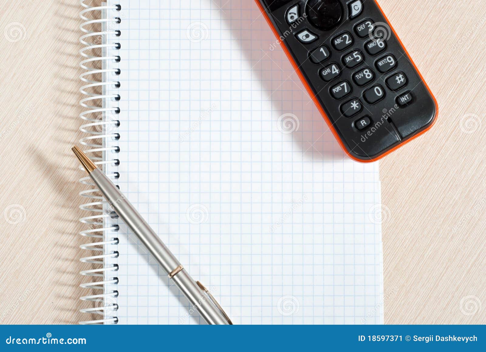 Phone and notepad stock image. Image of binder, blank - 18597371