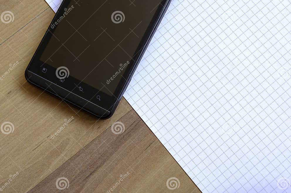 Phone and notepad stock photo. Image of diary, screen - 43380860