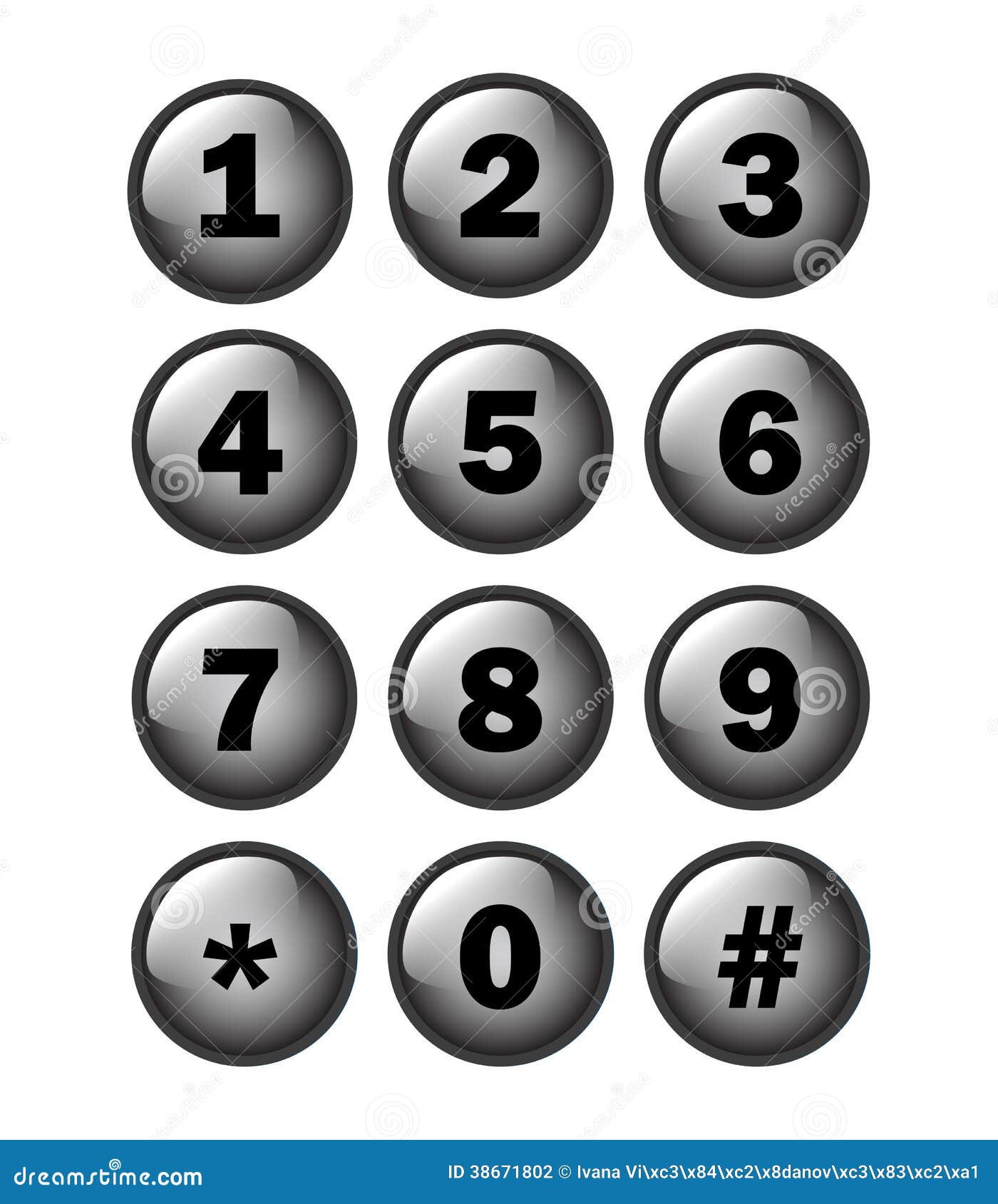 Phone Number Key Pad stock vector. Illustration of element - 38671802