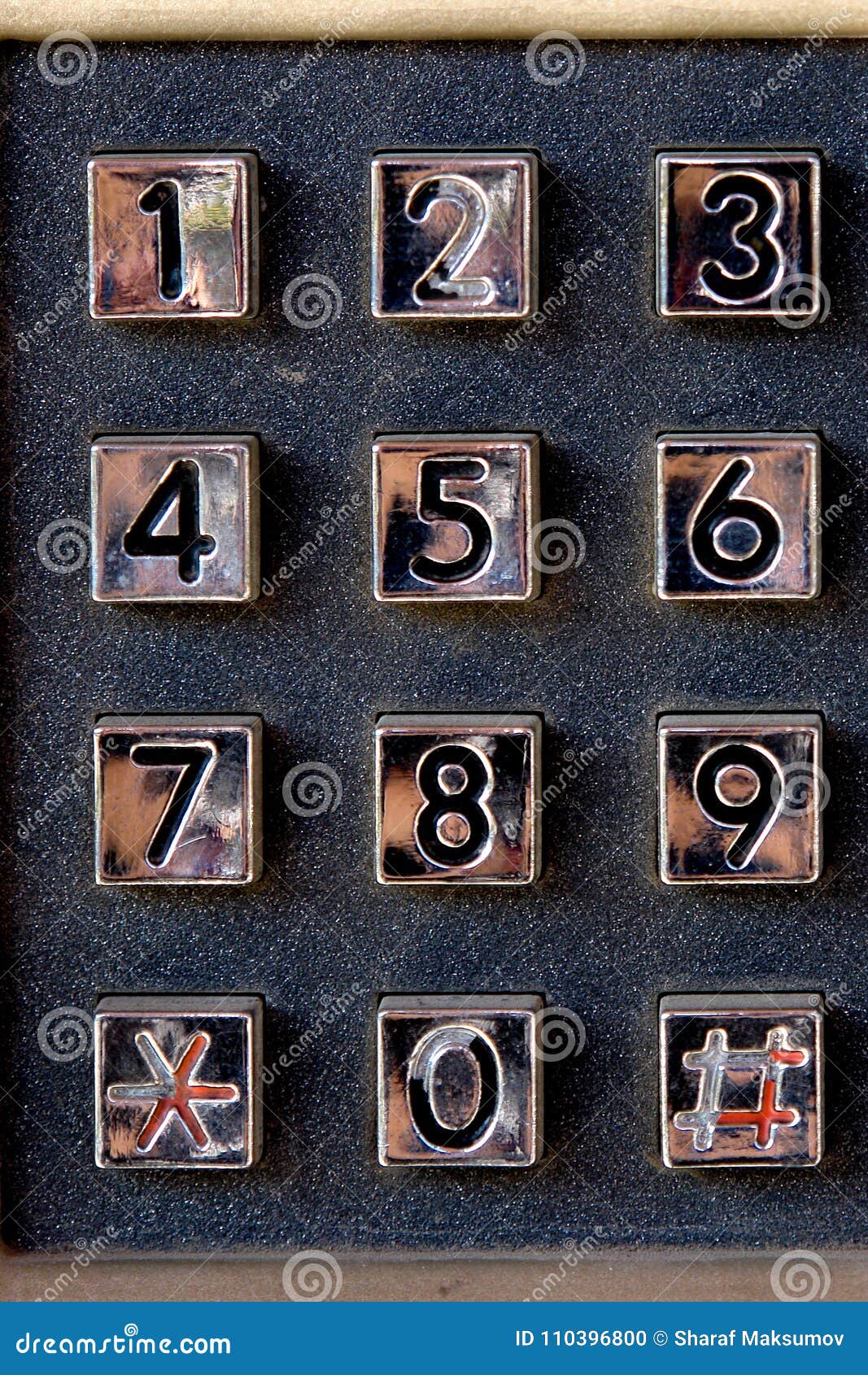 Phone Number Keypad at Old Street Phone. Stock Photo - Image of retro ...