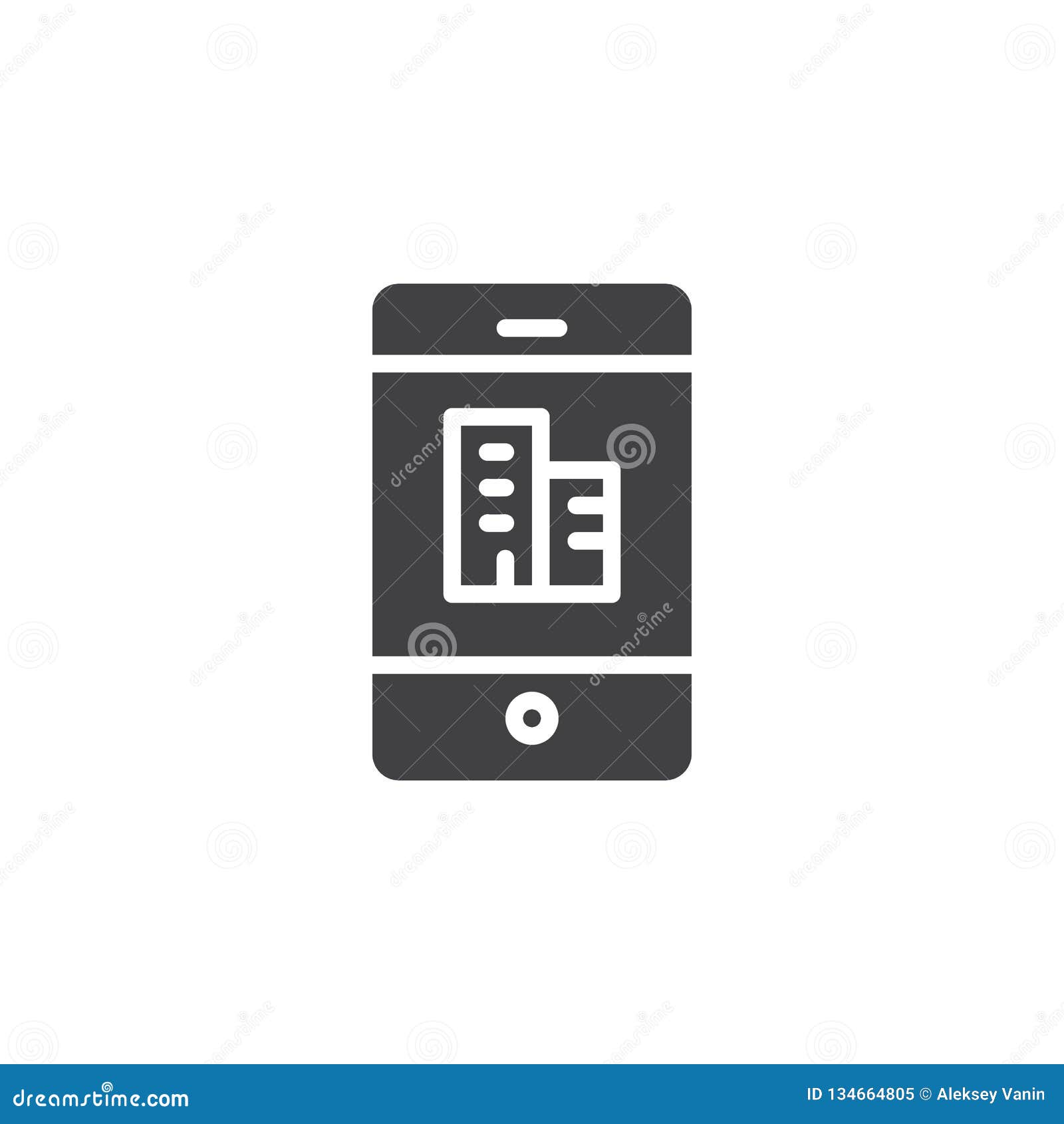 Phone with Office Building on Screen Vector Icon Stock Vector ...