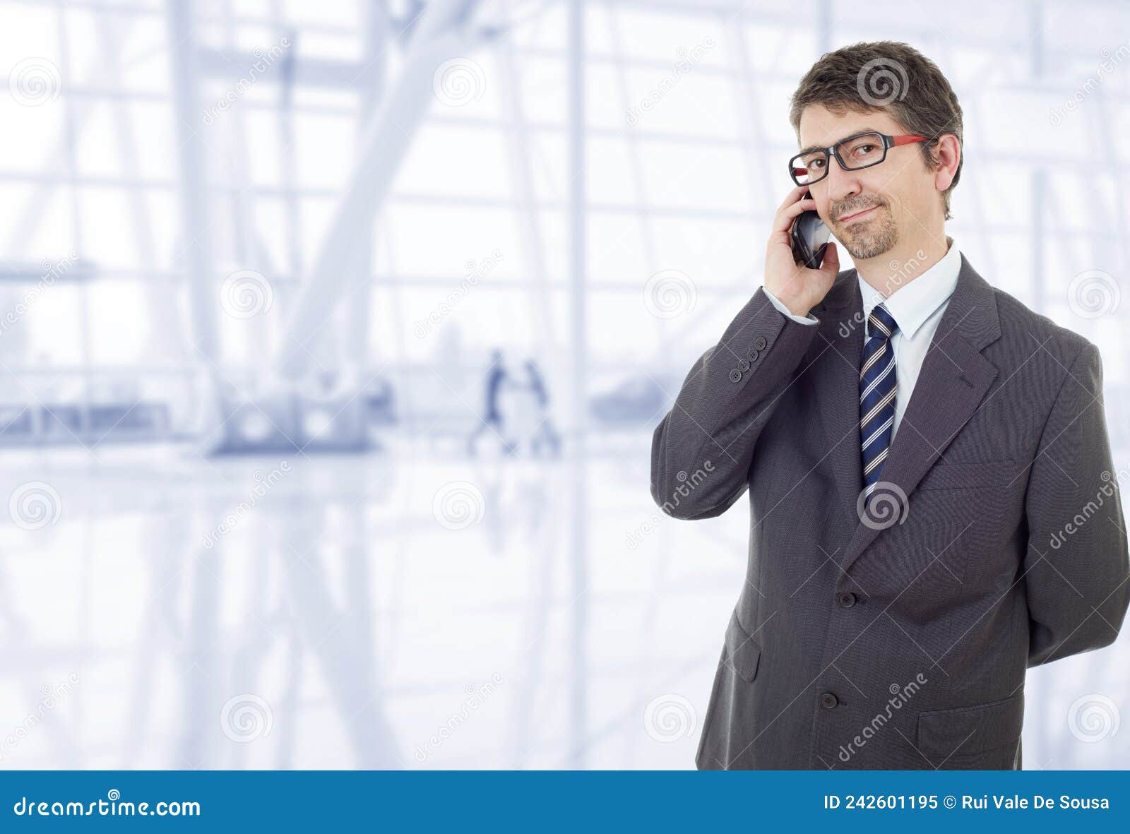 On the phone at the office stock image. Image of people - 242601195
