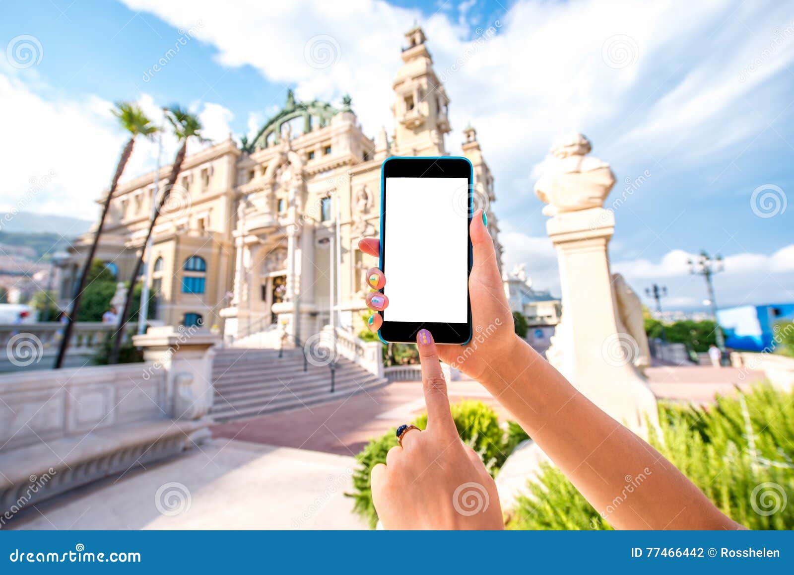 Phone on Opera Building Bacground in Monte Carlo Stock Photo - Image of ...