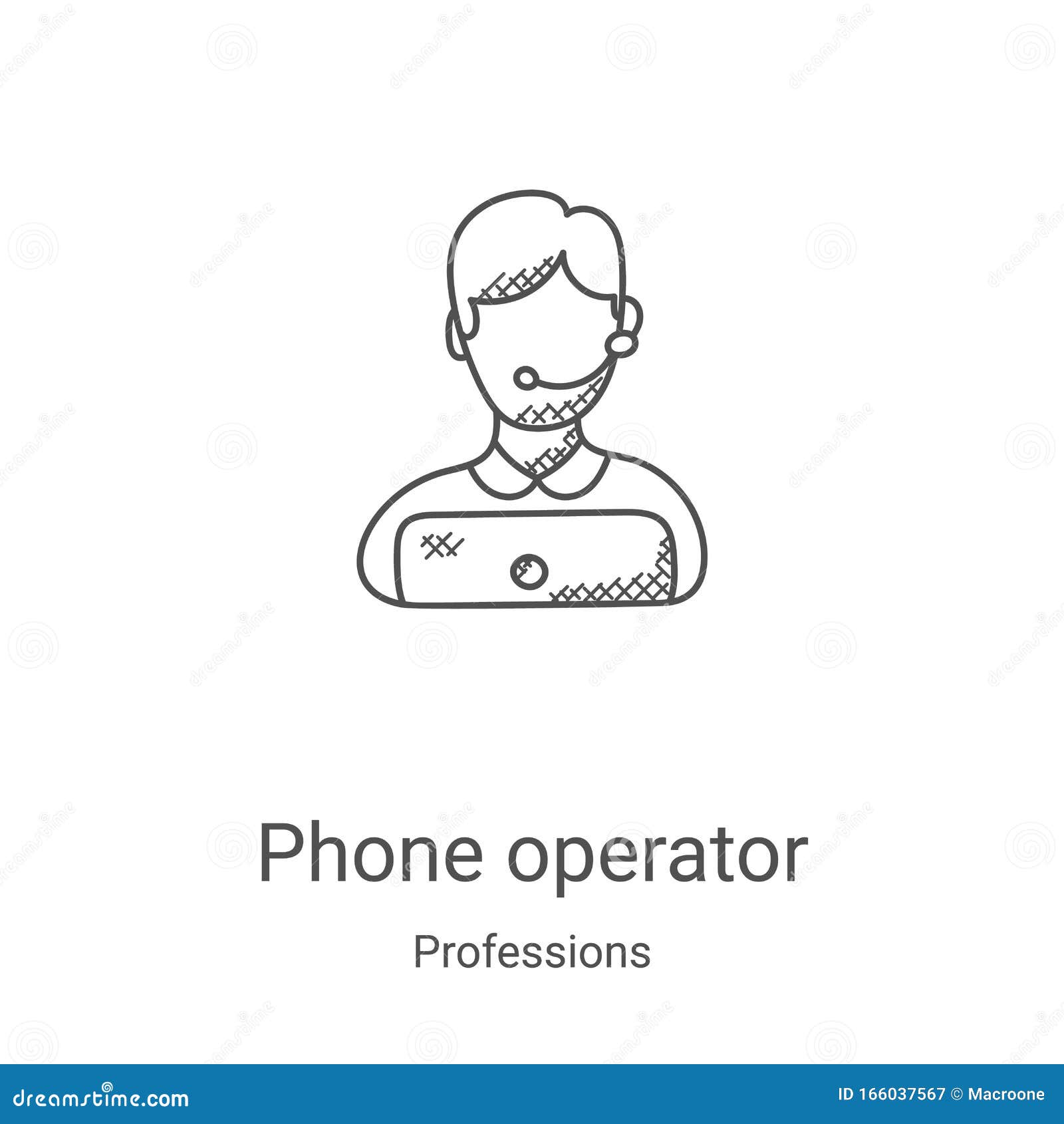 Phone Operator Icon Vector from Professions Collection. Thin Line Phone ...