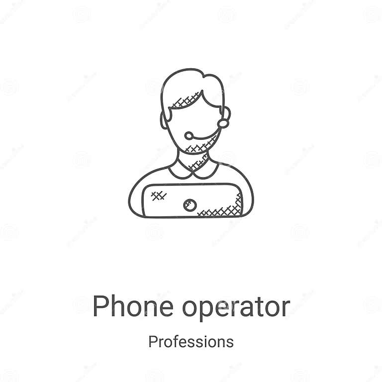 Phone Operator Icon Vector from Professions Collection. Thin Line Phone ...