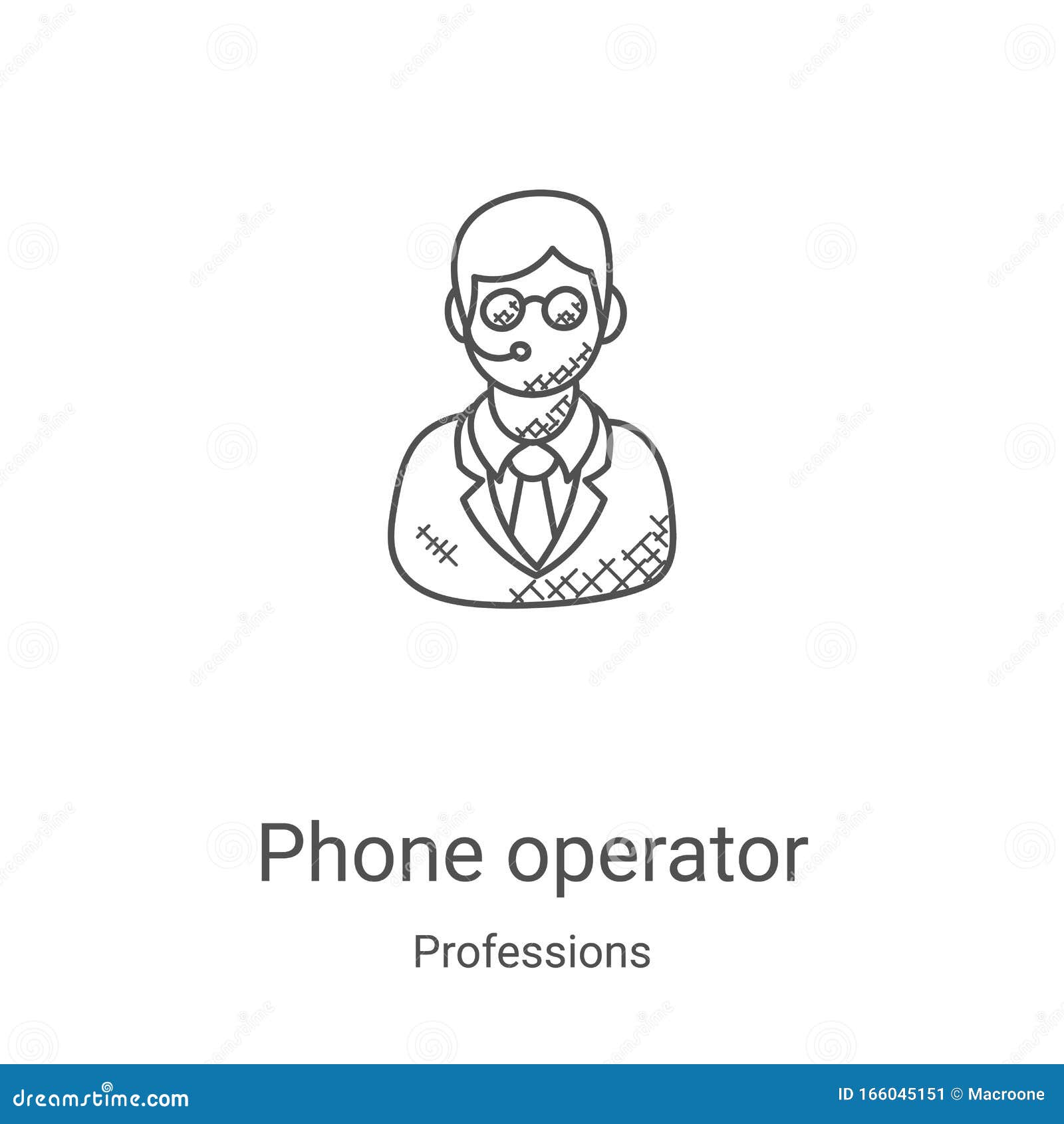 Phone Operator Icon Vector from Professions Collection. Thin Line Phone ...