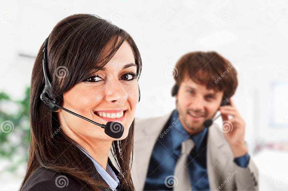 Phone operators stock image. Image of people, smiling - 19518099