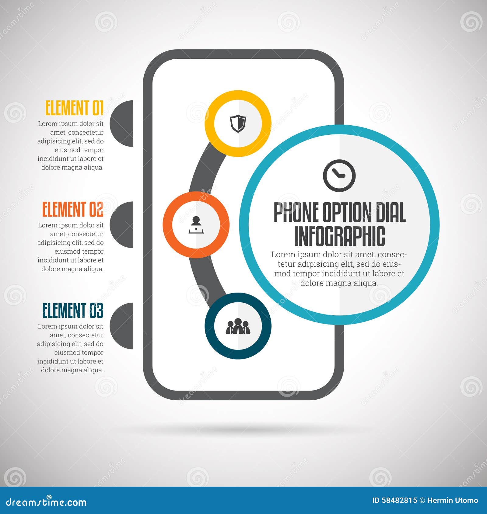 Phone Option Dial Infographic Stock Vector - Illustration of infograph ...