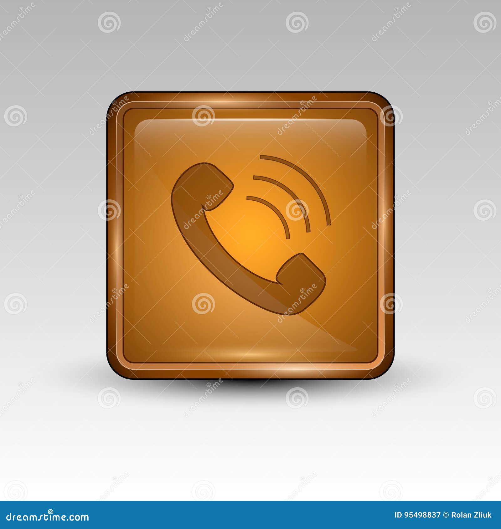 Phone orange icon stock vector. Illustration of cell - 95498837
