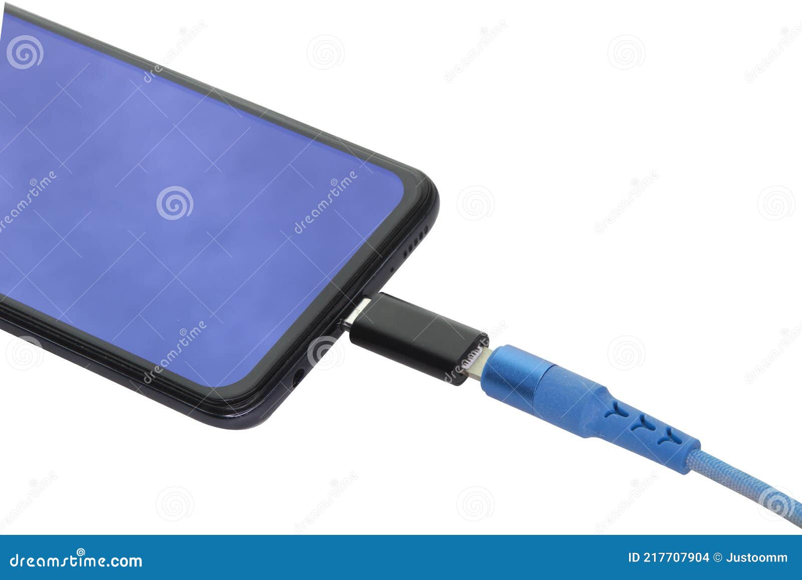 Phone OTG Connector on White Background, Close-up, Isolated, Top View ...