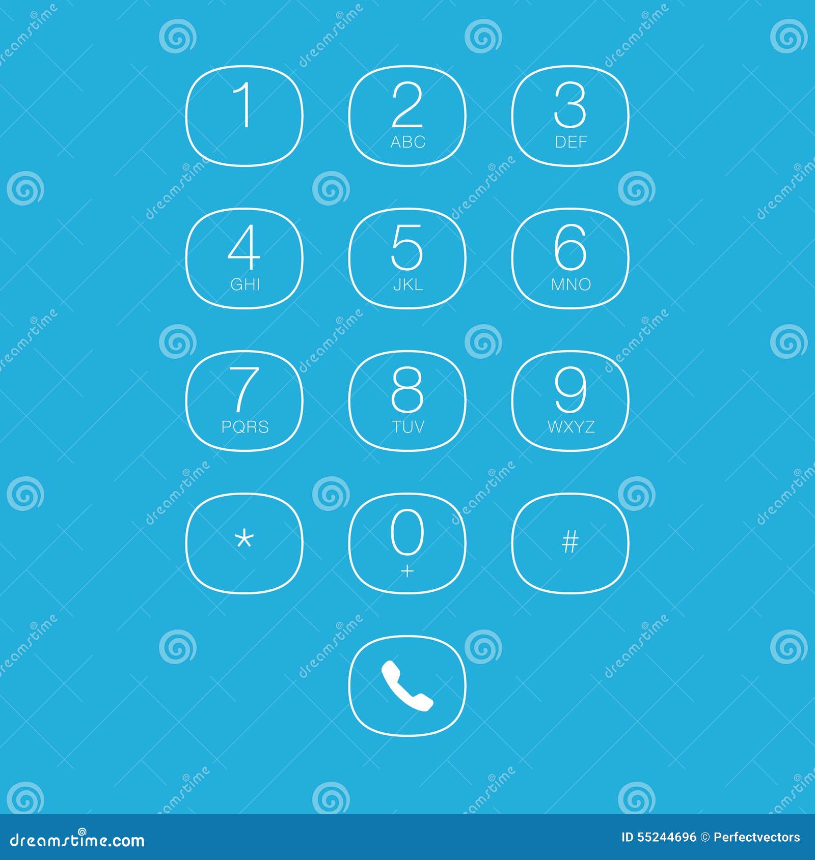 Phone Outline Keypad for Touchscreens Stock Vector - Illustration of ...