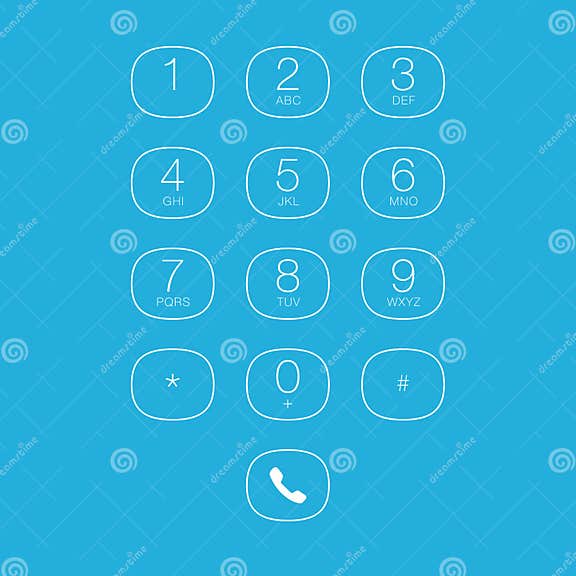 Phone Outline Keypad for Touchscreens Stock Vector - Illustration of ...