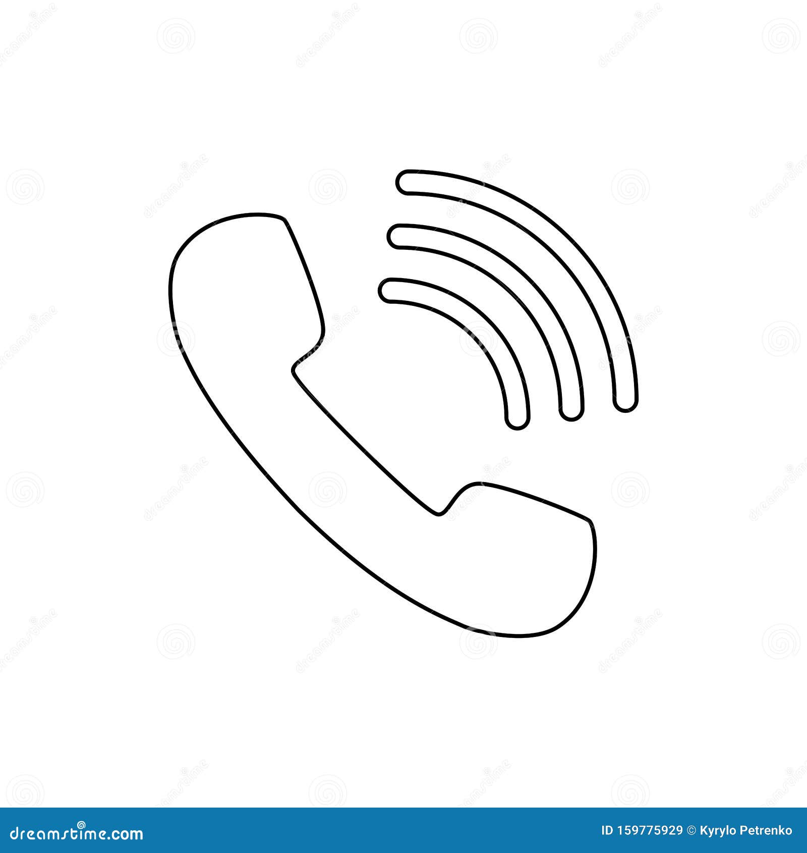 Phone Outlined Call Icon White Background Vector Stock Vector ...