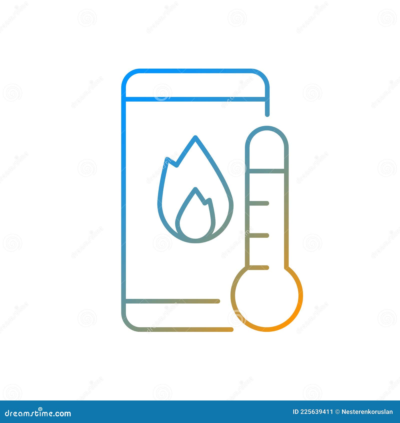 Battery Overheating Problem Linear Icon Vector Illustration ...