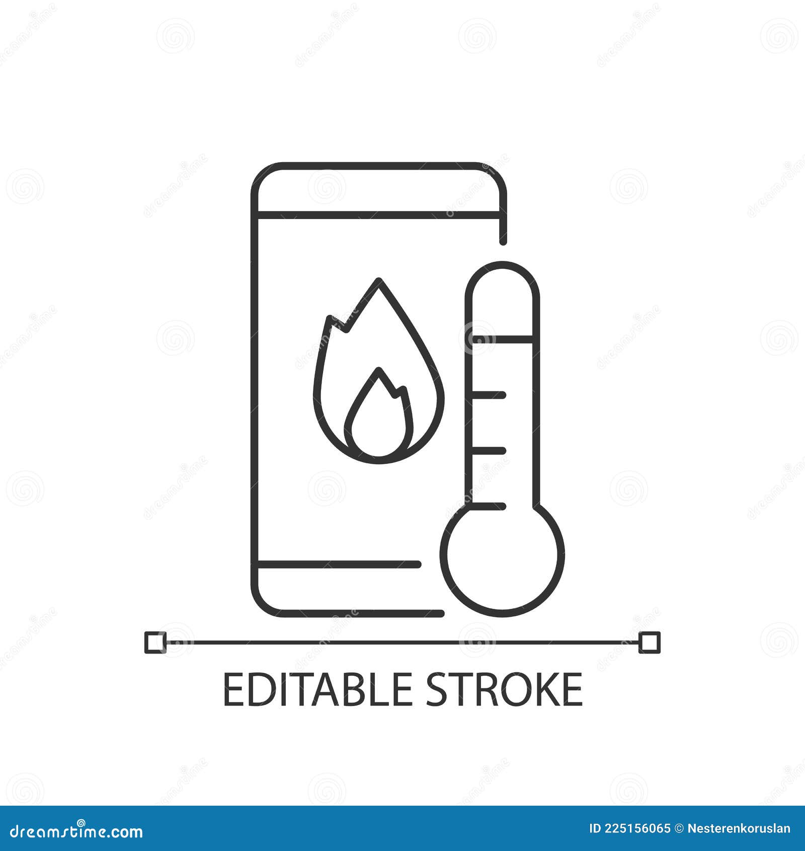 Phone Overheating Linear Icon Stock Illustration - Illustration of ...