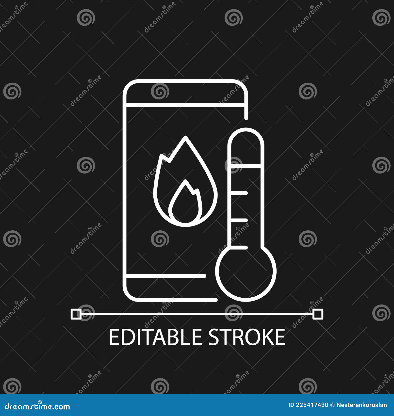 Phone Overheating White Linear Icon for Dark Theme Stock Vector ...