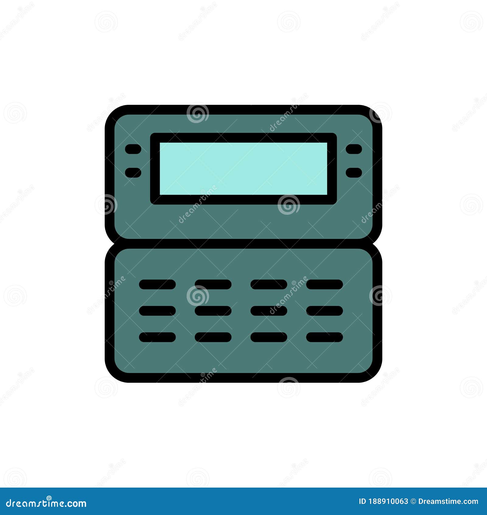 Simple Pager Icon Showing 9999 Emergency Number On The Display Stock ...