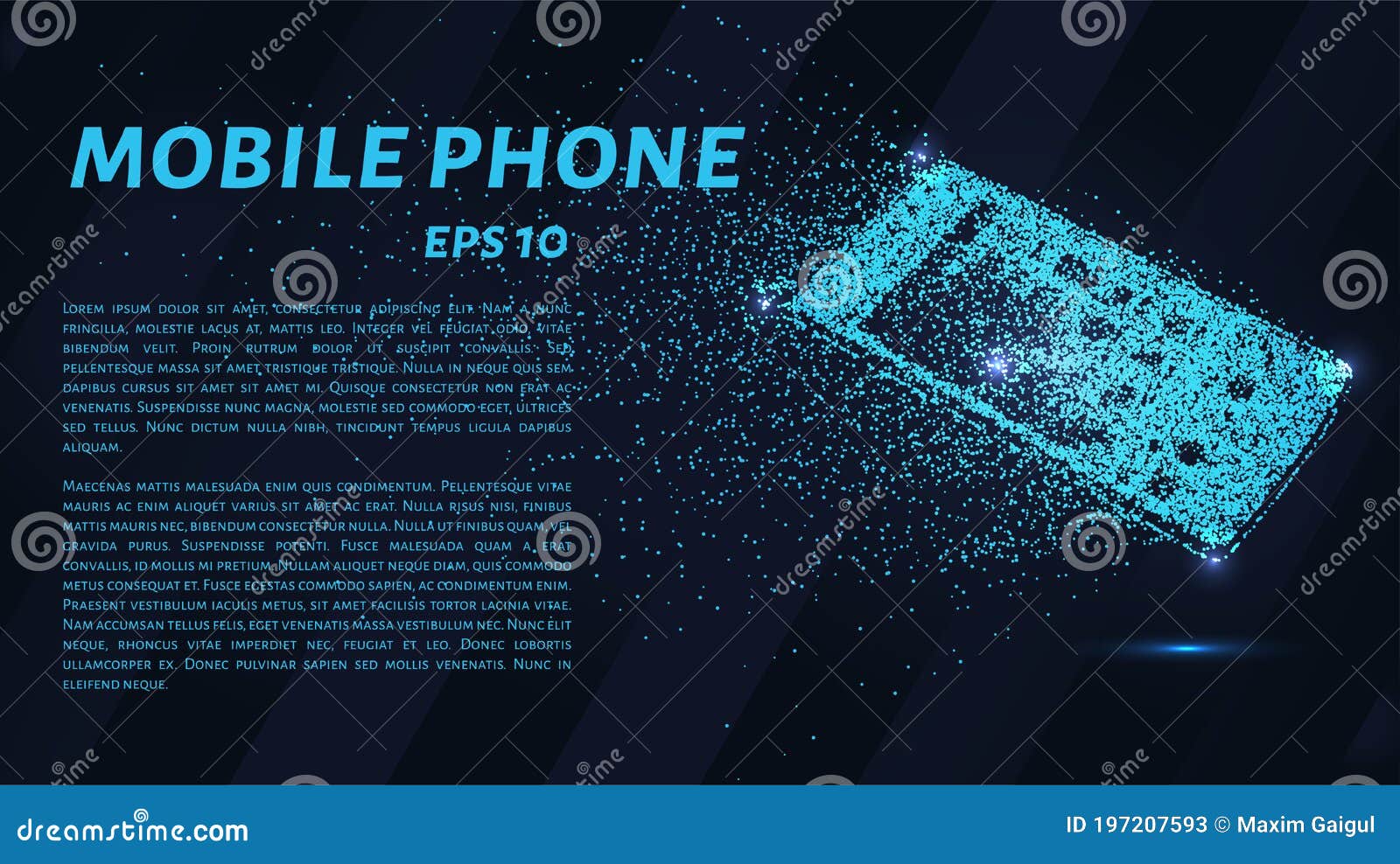 Phone from the Particles. the Mobile Phone Consists of Circles and ...