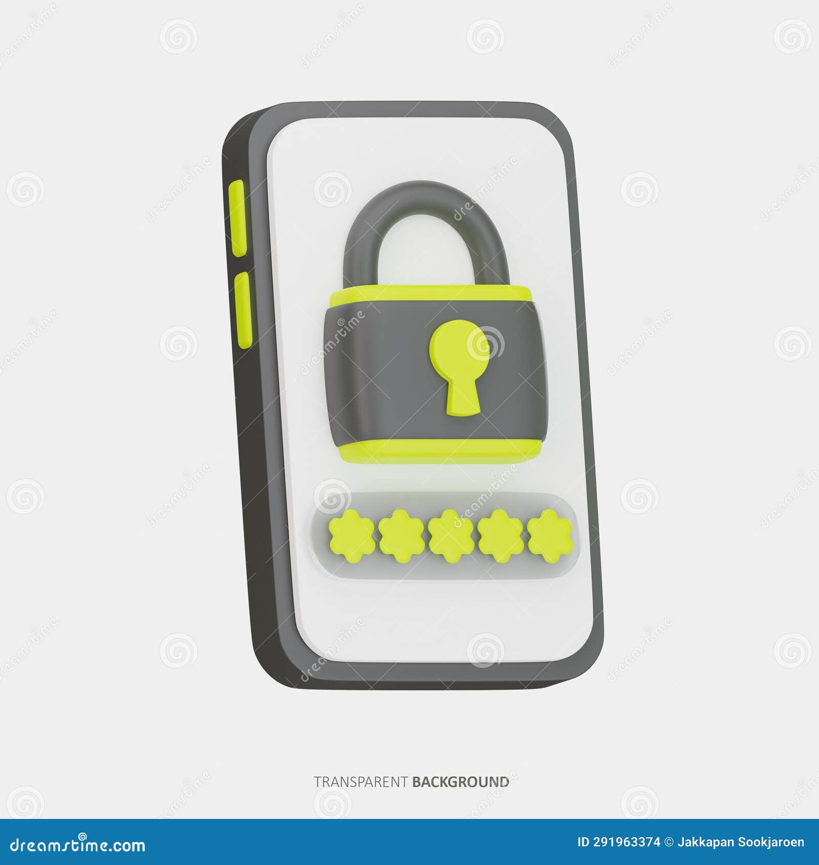 Phone Password Code 3D Illustration Stock Illustration - Illustration ...