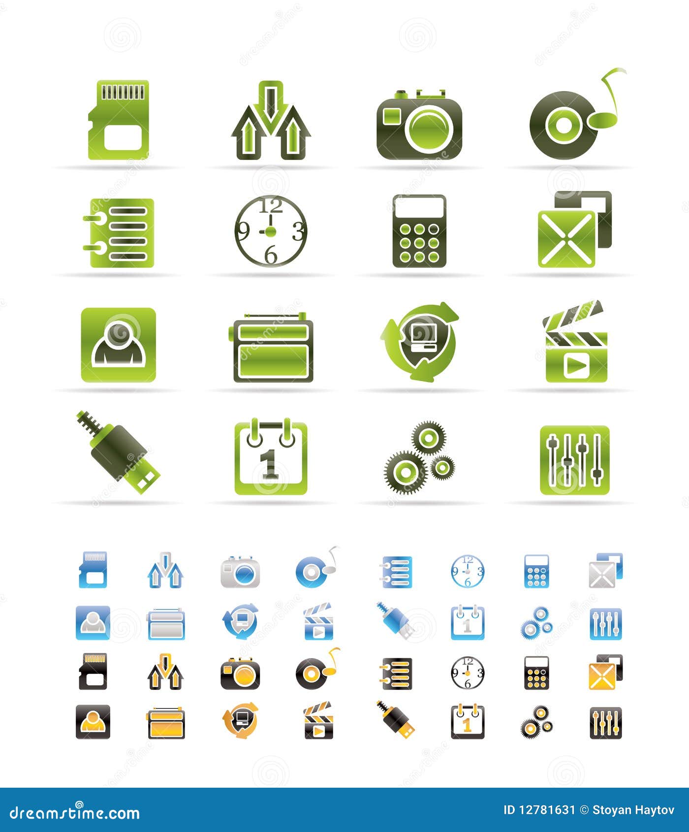 Phone Performance, Internet and Office Icons Stock Vector ...