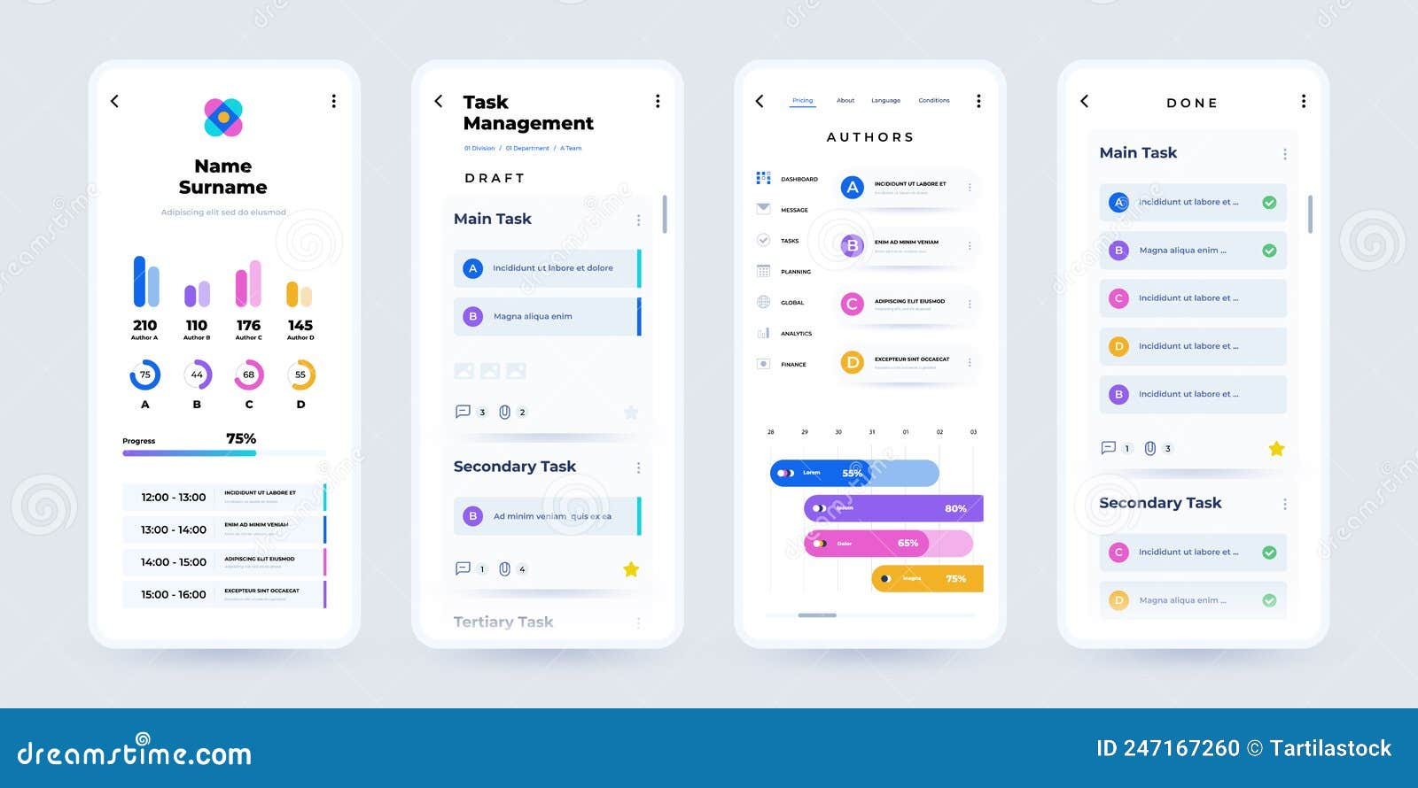 Phone Planner App. Task Manager And Project Schedule Mobile Application ...