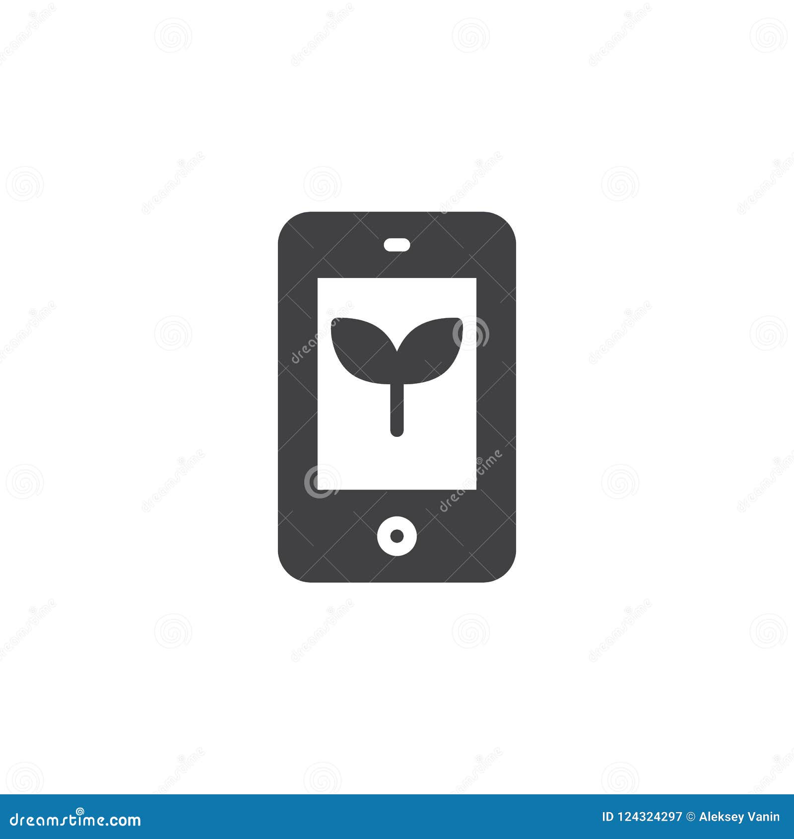 Phone with Plant Vector Icon Stock Vector - Illustration of phone ...