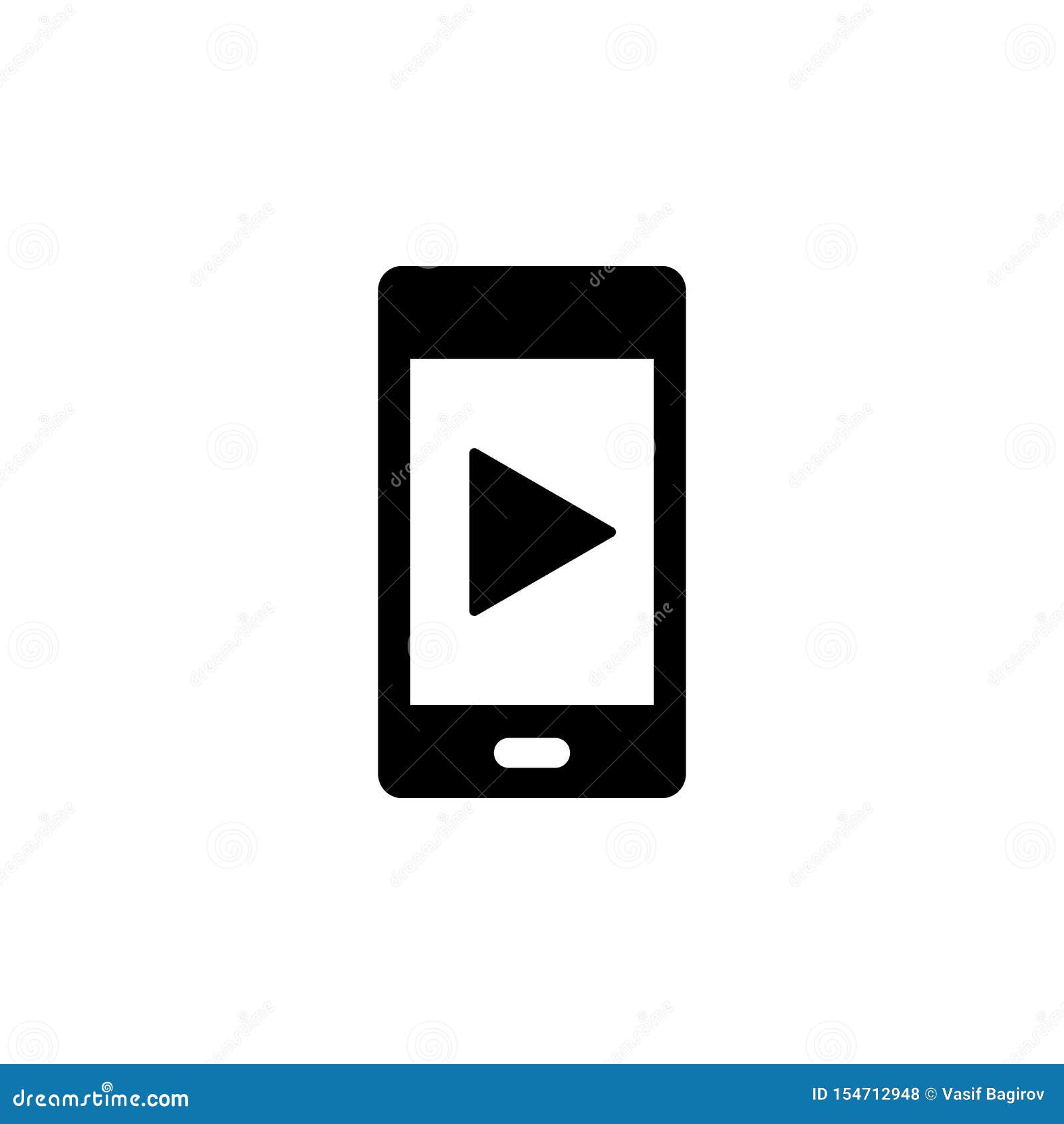 Phone, Play Vector Icon. Simple Element Illustration from UI Concept ...