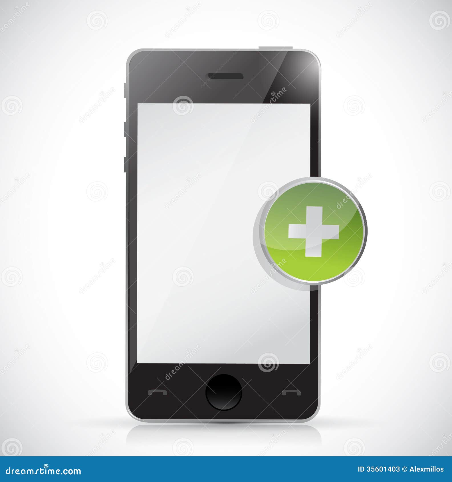 Phone and Plus Button Illustration Stock Illustration - Illustration of ...
