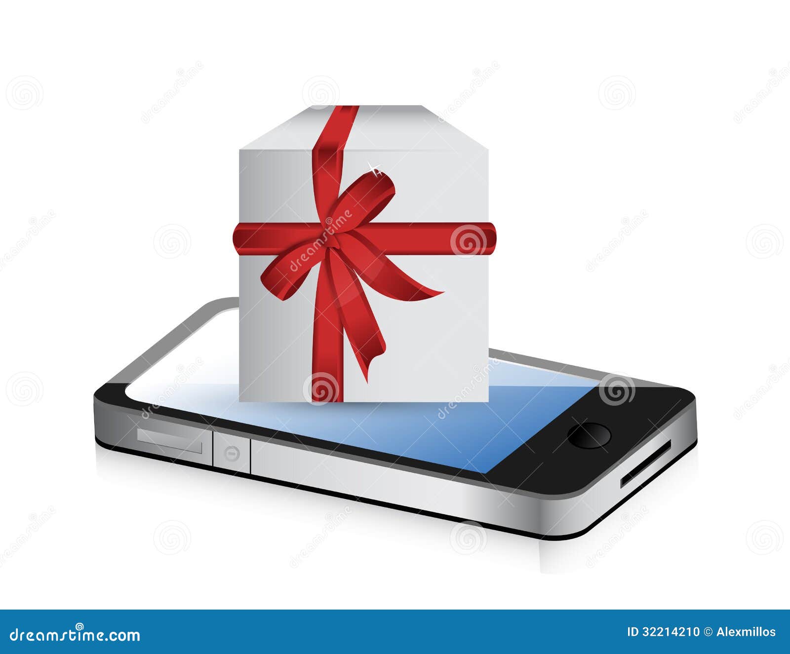 Phone Present Gift Box Illustration Design Stock Illustration ...