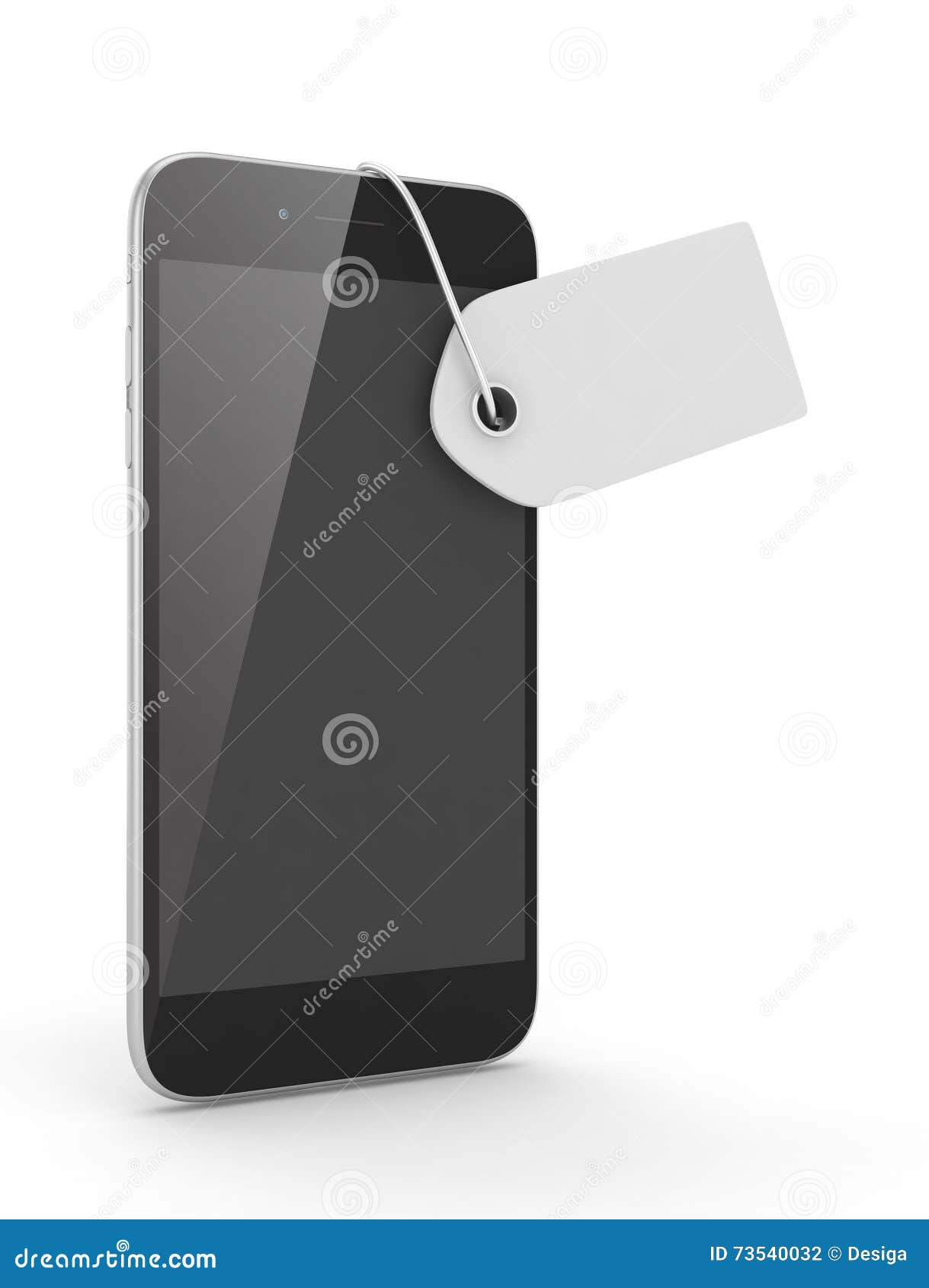 Phone with Price Tag. 3D Rendering. Stock Illustration - Illustration ...