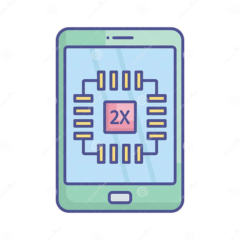 Phone Processor Fill Vector Icon Which Can Easily Modify or Edit Stock ...